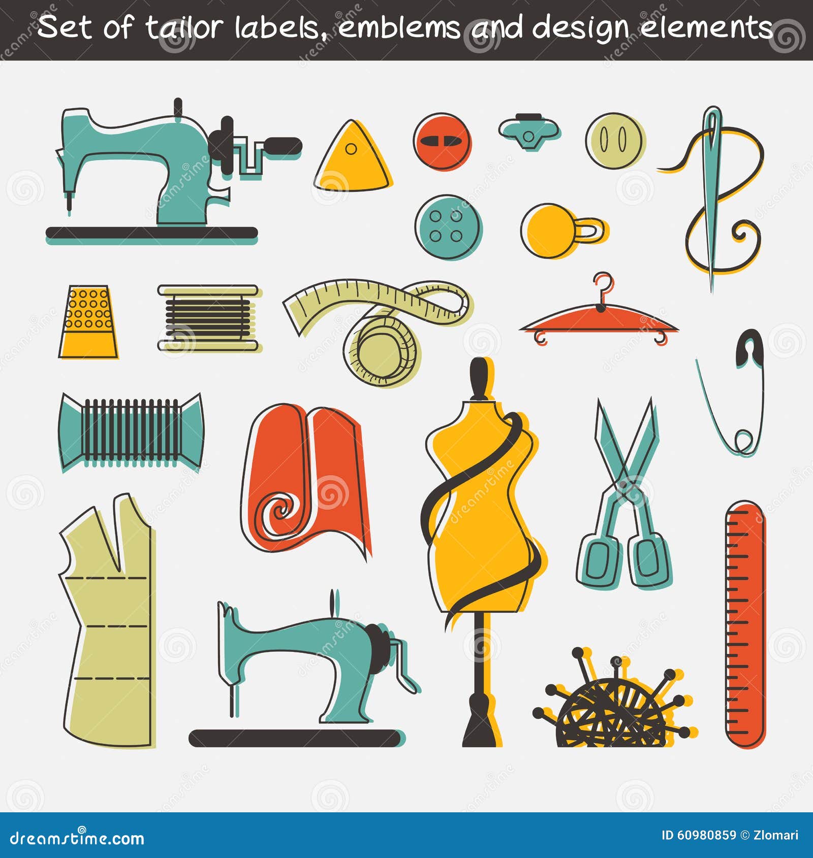 Set of Tailor Labels, Emblems and Design Elements Stock Vector ...