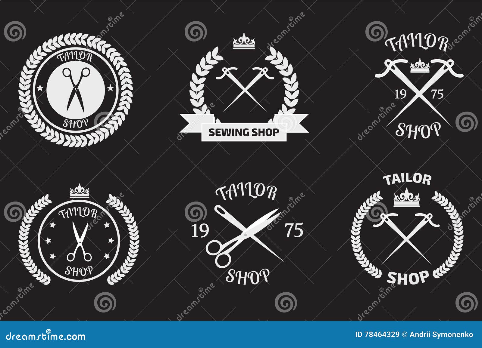 Set of Tailor Logo Labels, Emblems. Tailor Shop Theme. Tailor Sh Stock ...