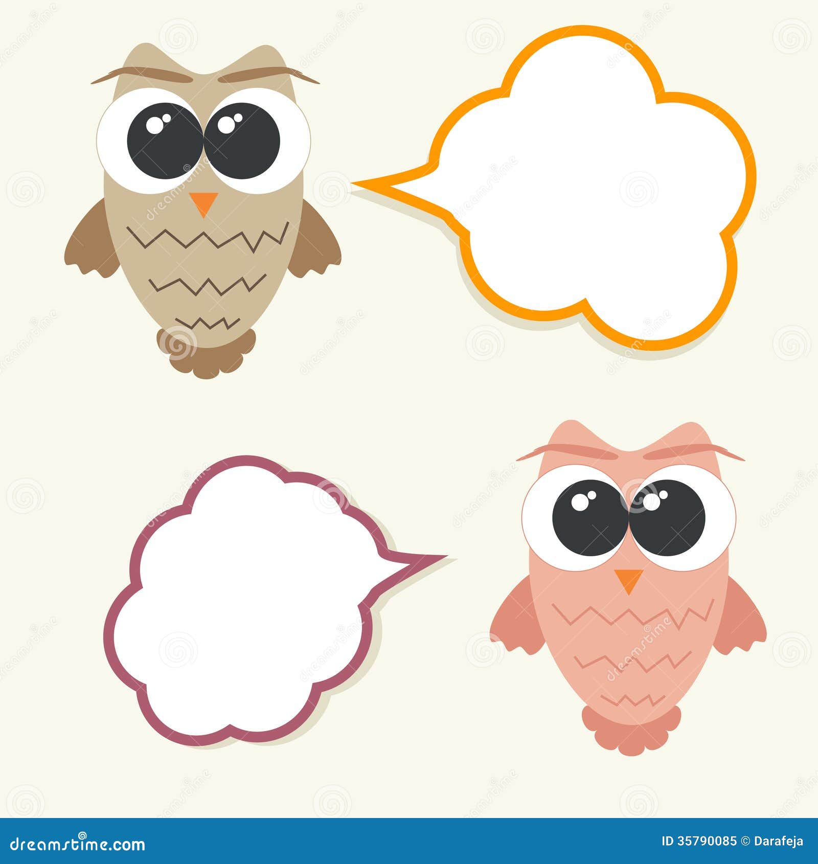 Set Of Talking Owls With Speech Bubbles Stock Image | CartoonDealer.com ...