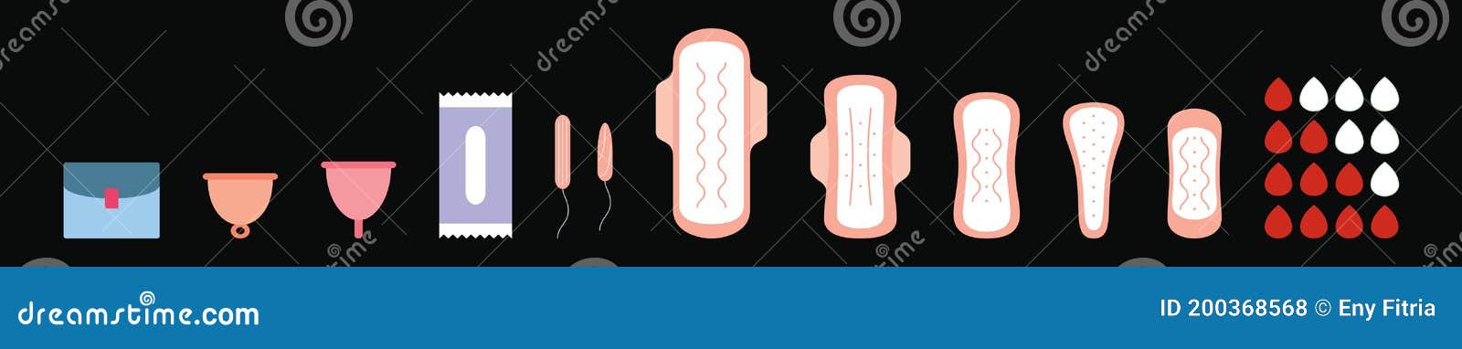 Set of Tampon Cartoon Icon Design Template with Various Models. Vector ...
