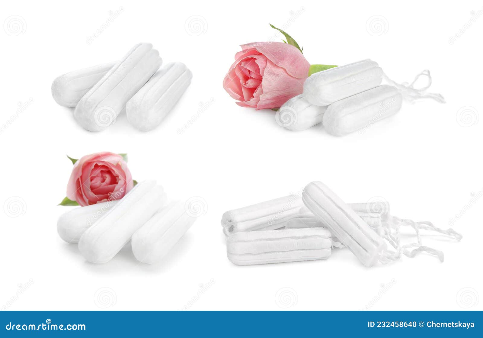 Set with Tampons on White Background Stock Photo - Image of medical ...