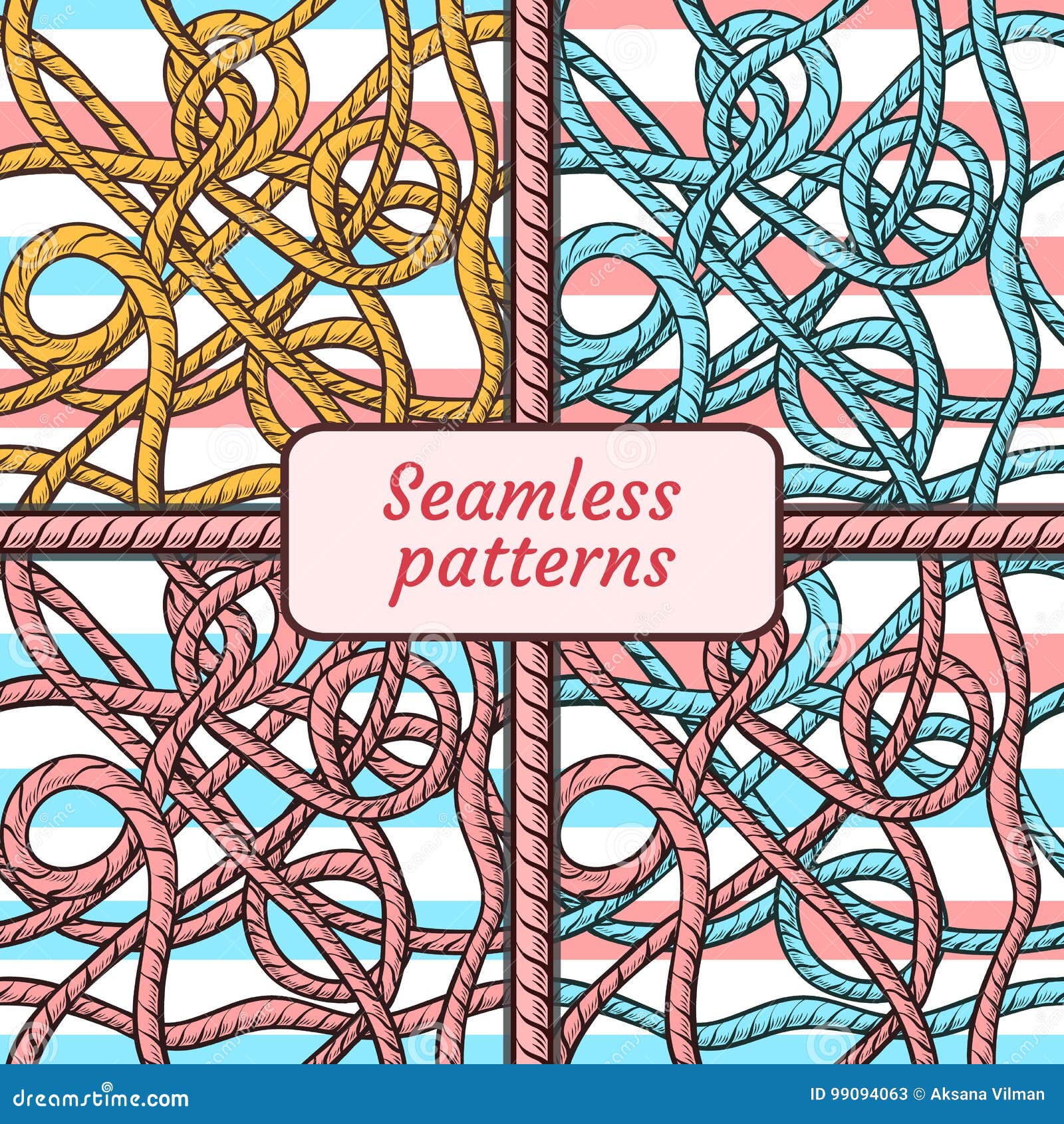 Tangles. Four patterns stock vector. Illustration of element - 99094063