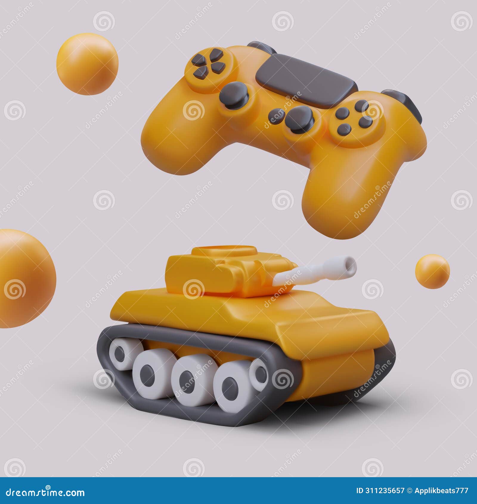 Set of Tank and Game Console in Realistic 3d Style Stock Vector ...