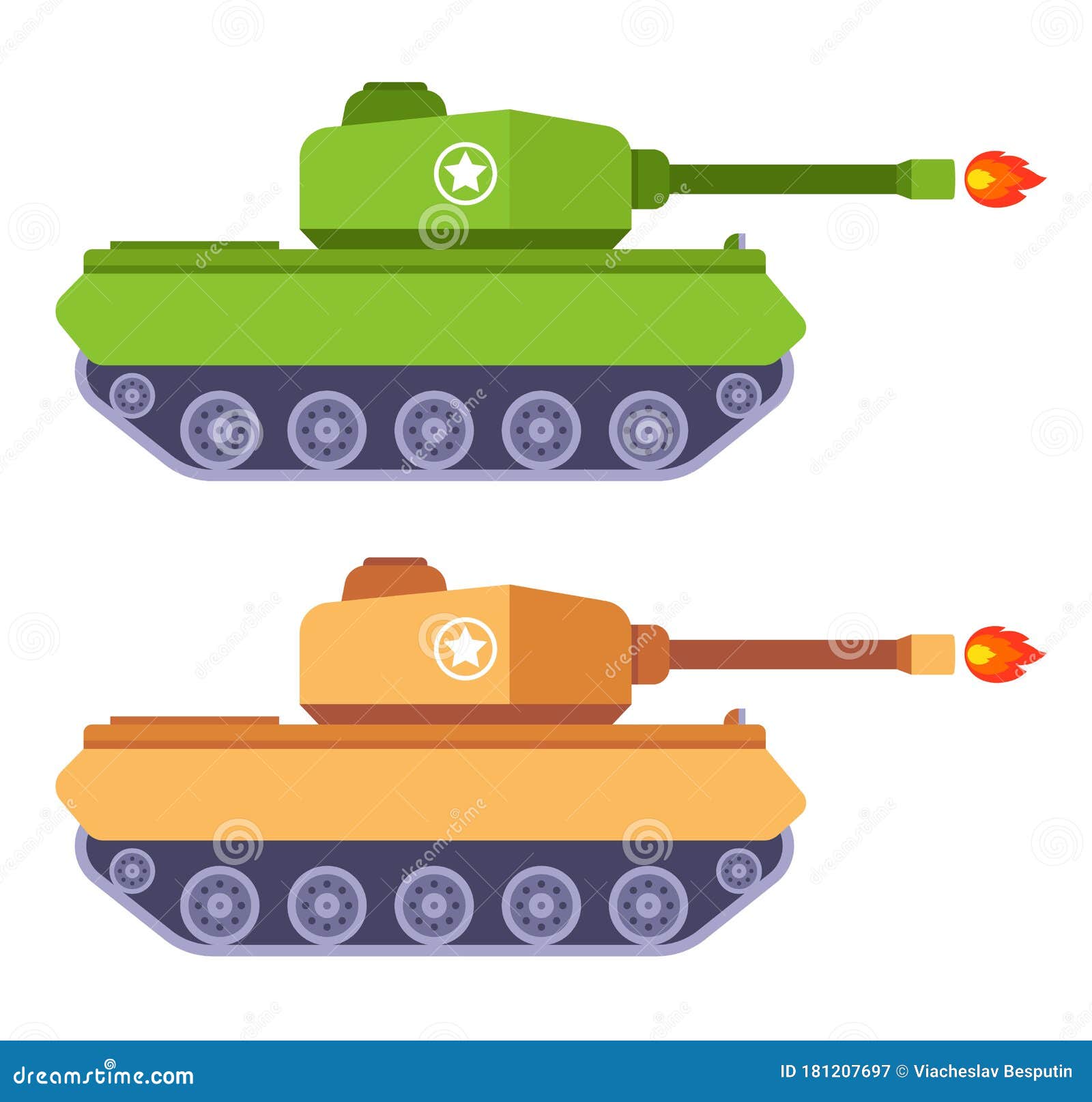 A Set of Tanks that Fire a Cannon. Stock Vector - Illustration of ...