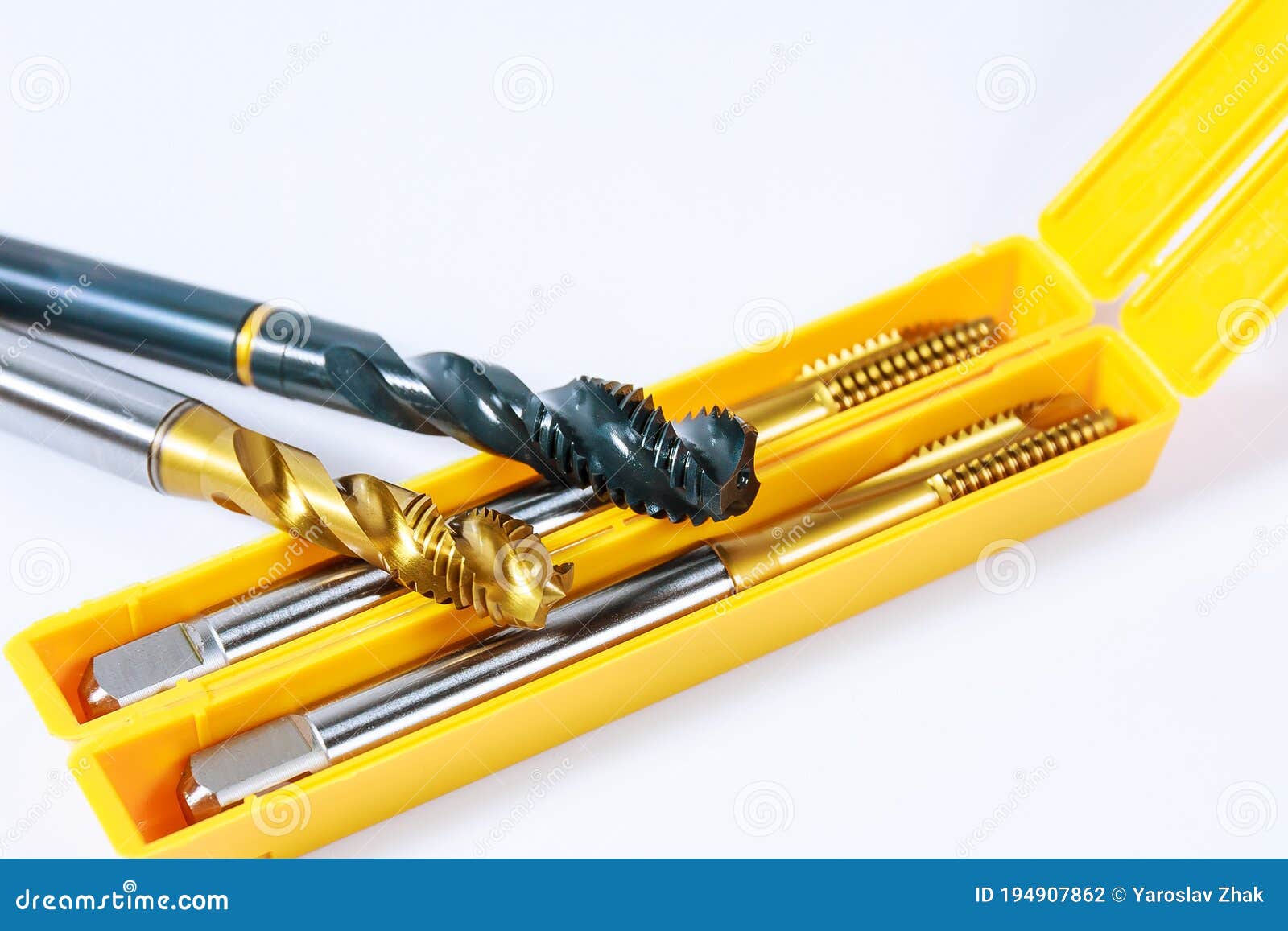 Set of Tap for Threading in Metal. Tool for Metal Processing Stock ...