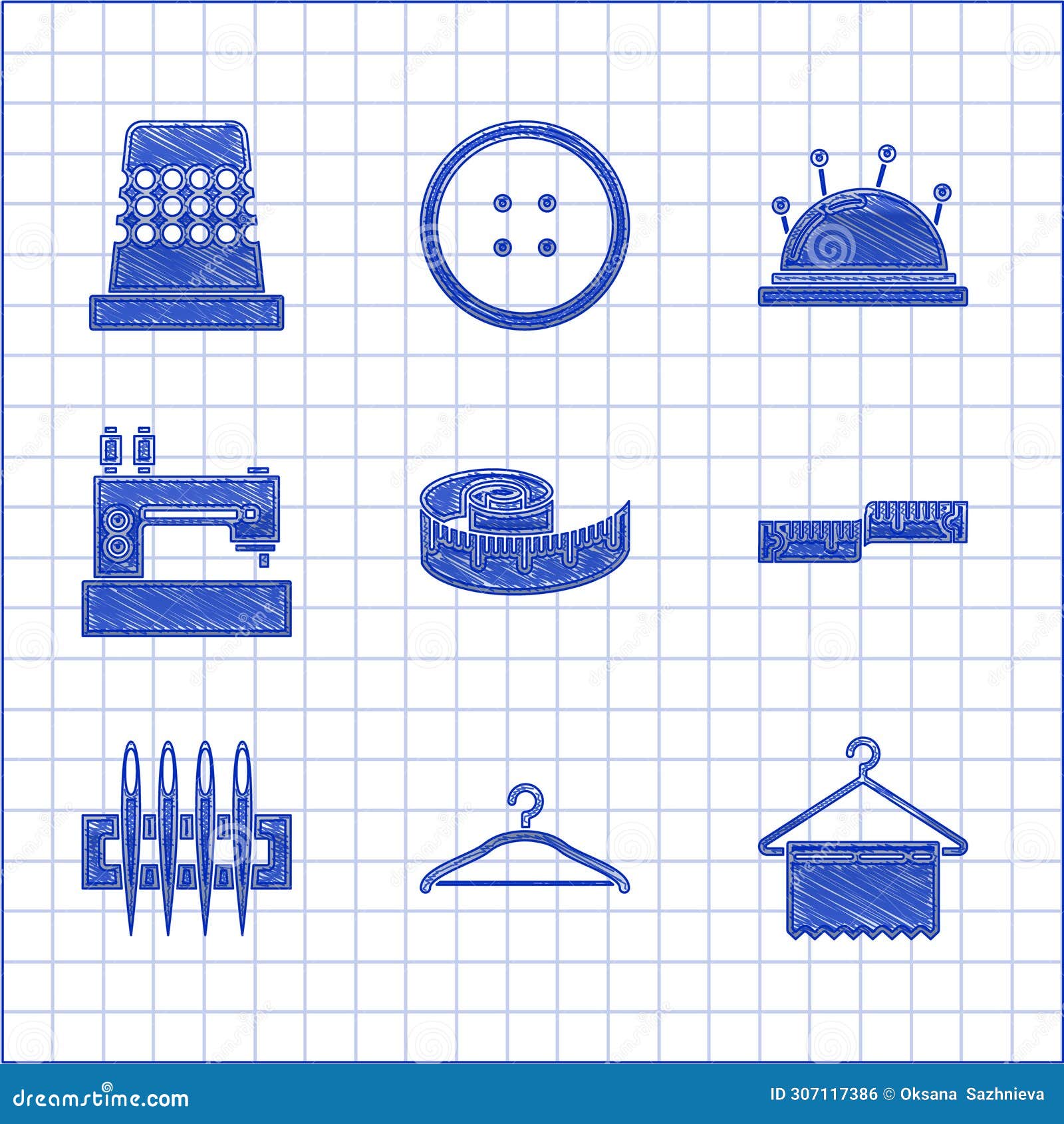 Set Tape Measure, Hanger Wardrobe, Needle for Sewing, Sewing Machine ...