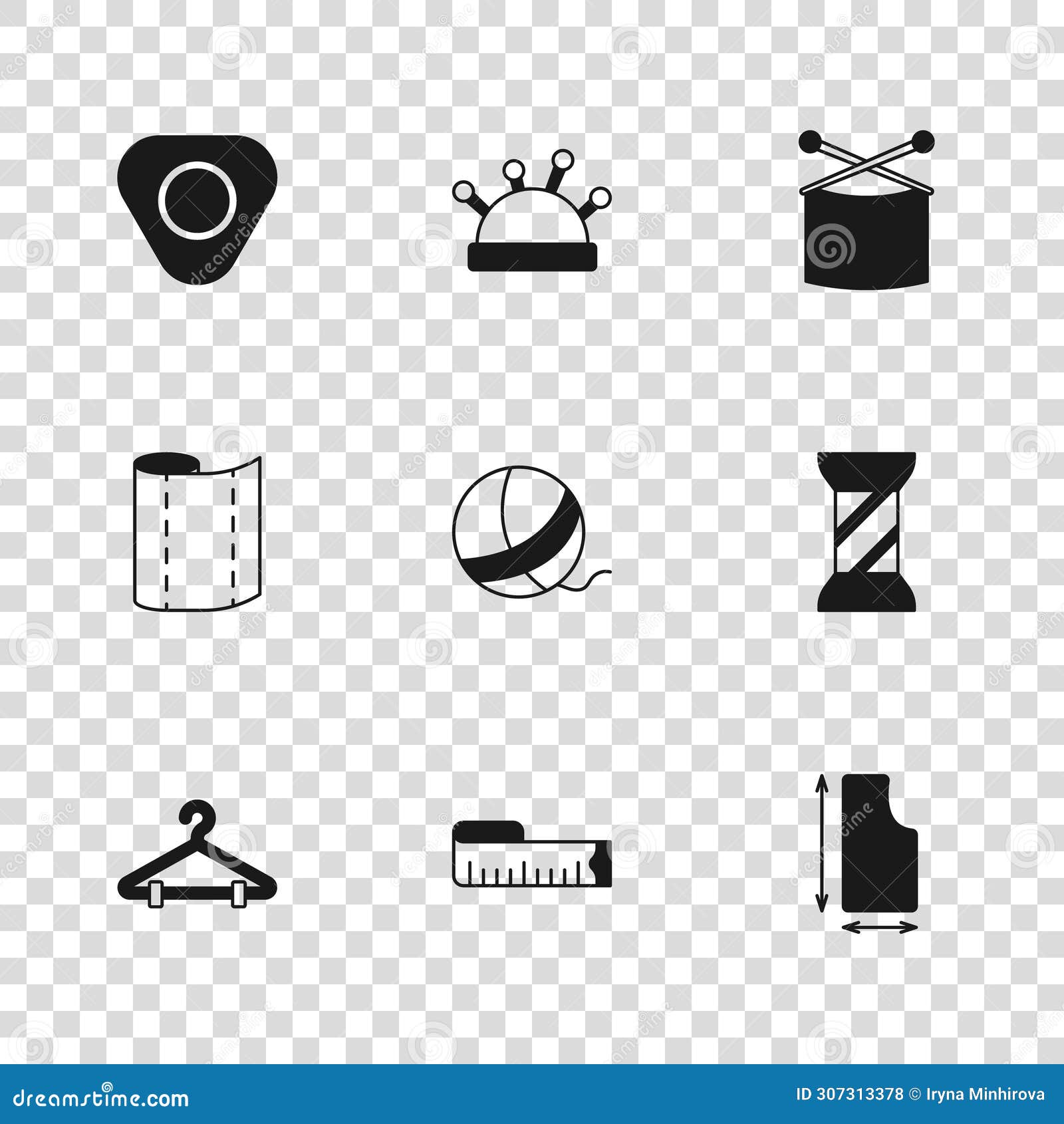 Set Tape Measure, Sewing Thread on Spool, Pattern, Yarn Ball, Knitting ...