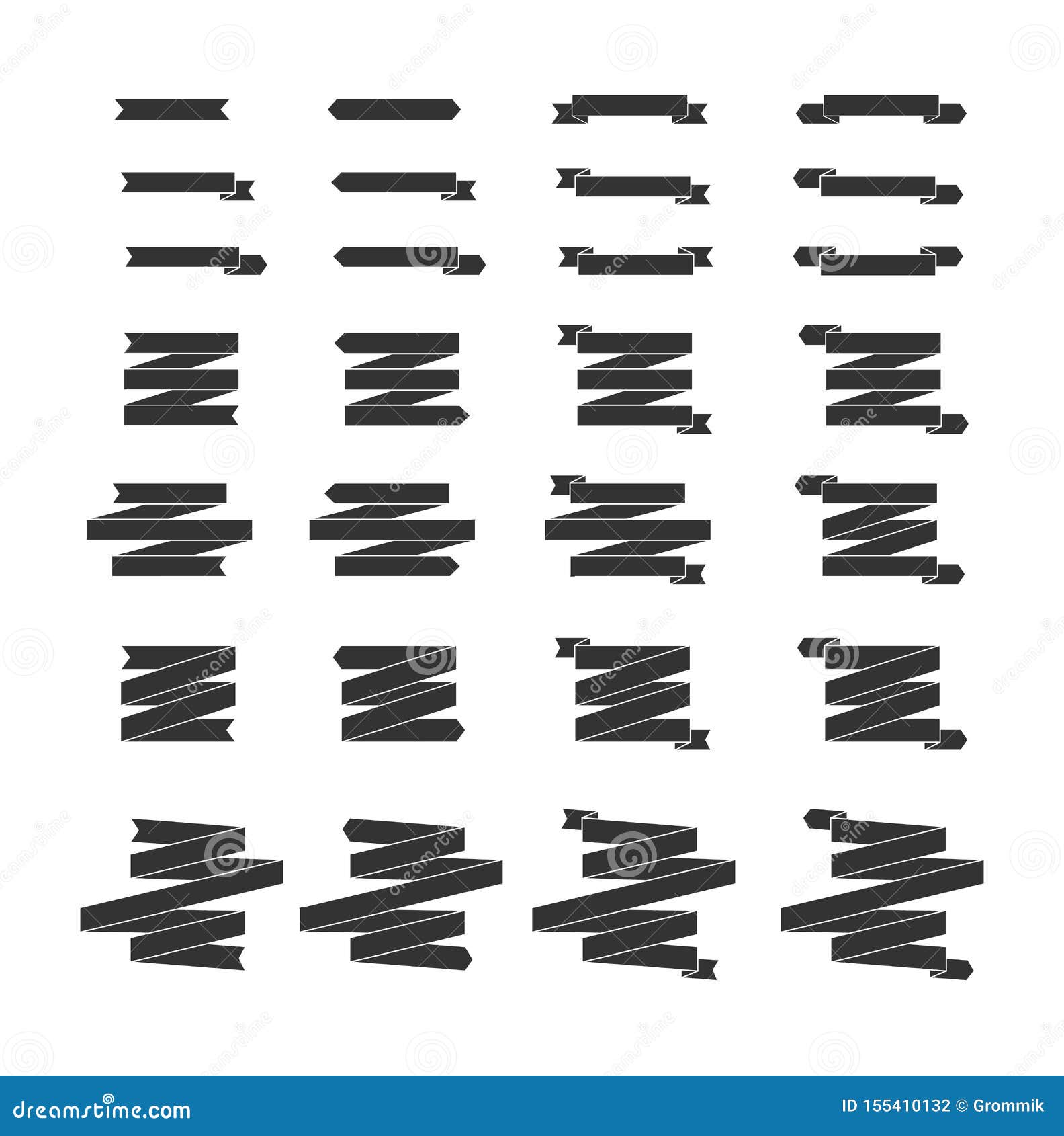 Set of Tapes of Different Shapes and Configurations, Flat Design Stock ...