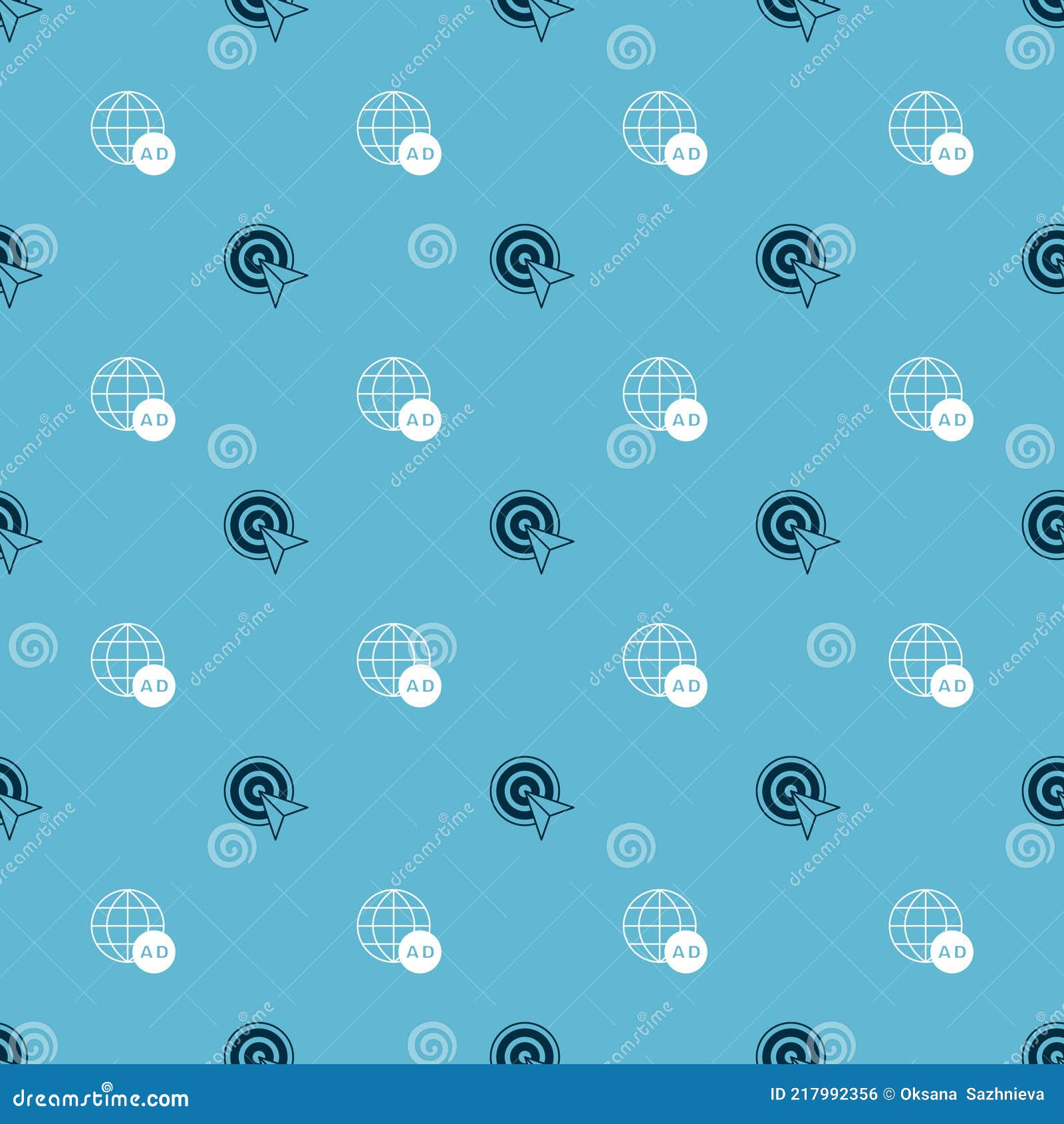 Set Target and Advertising on Seamless Pattern. Vector Stock Vector ...