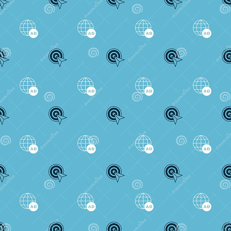 Set Target and Advertising on Seamless Pattern. Vector Stock Vector ...