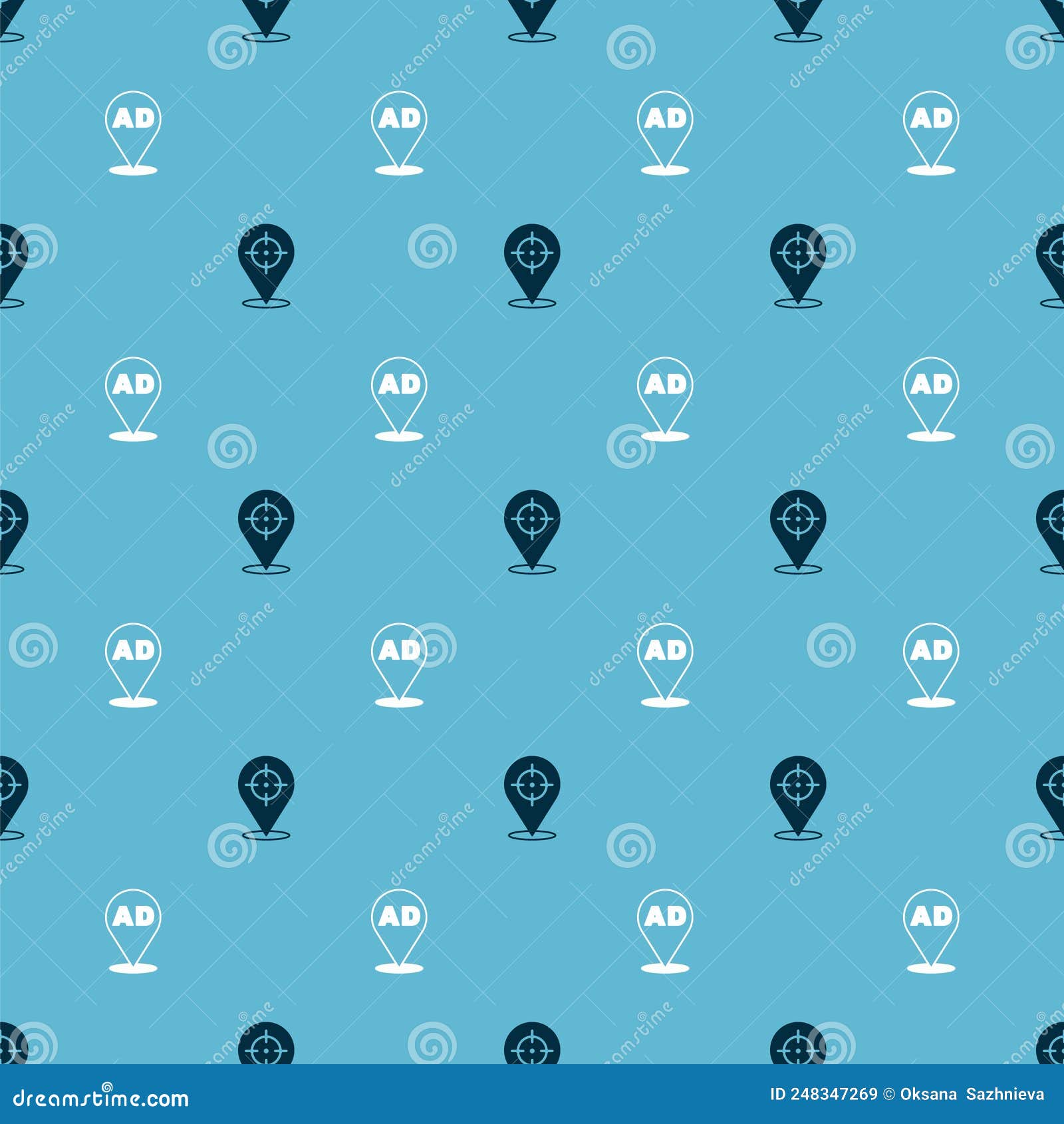 Set Target and Advertising on Seamless Pattern. Vector Stock ...