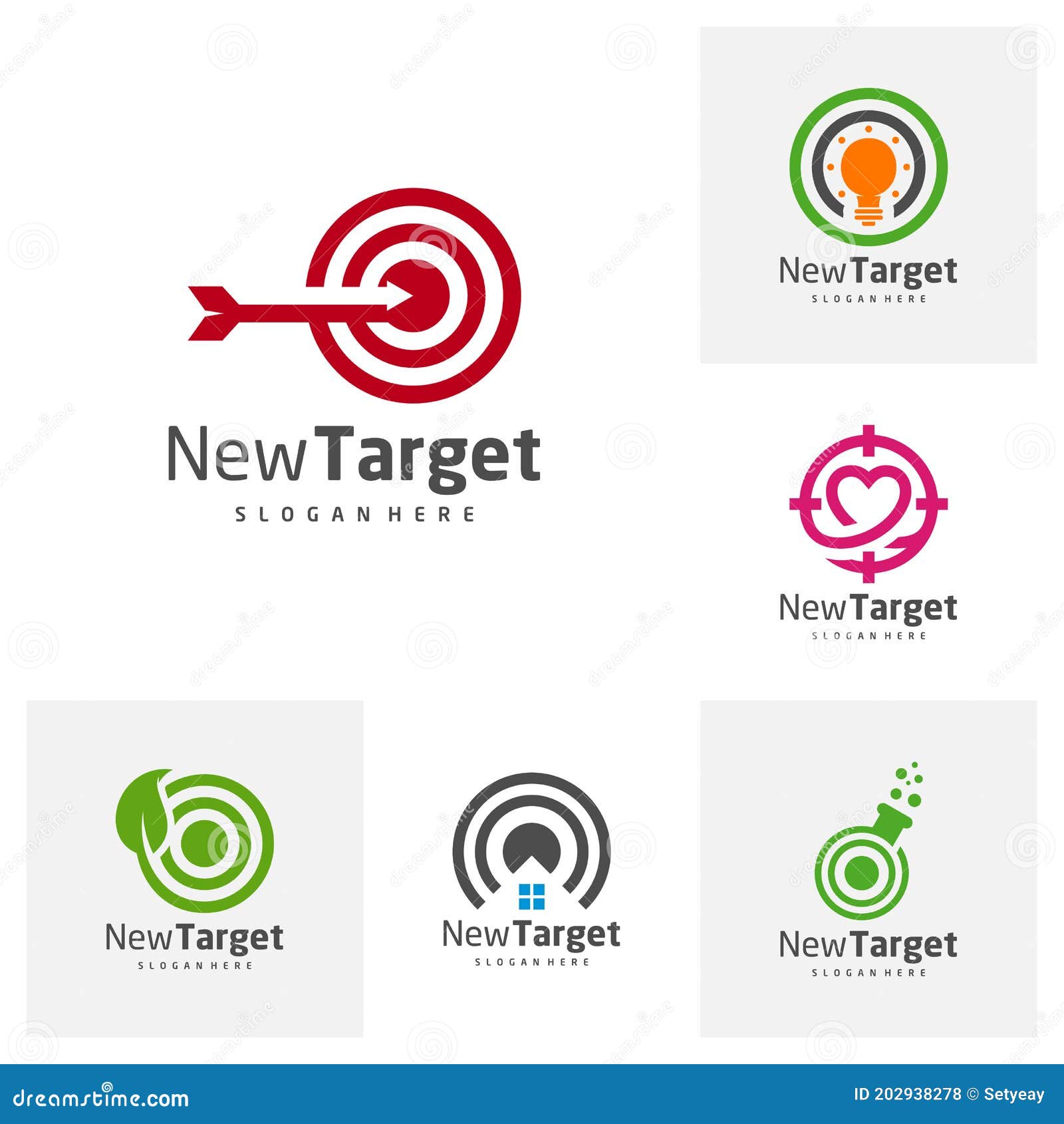 Set of Target Logo Vector Template, Creative Target Logo Design ...