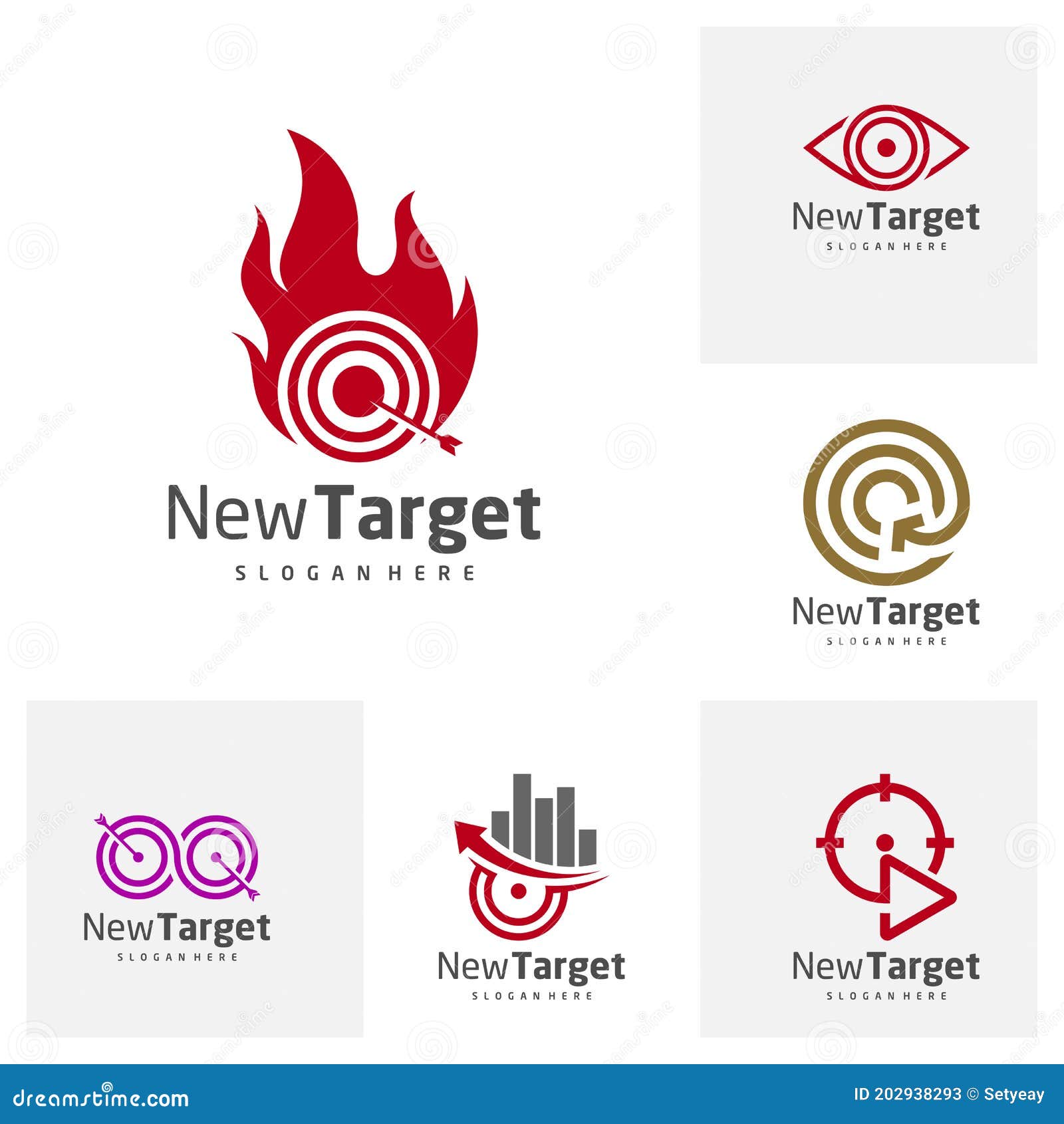 Set of Target Logo Vector Template, Creative Target Logo Design ...
