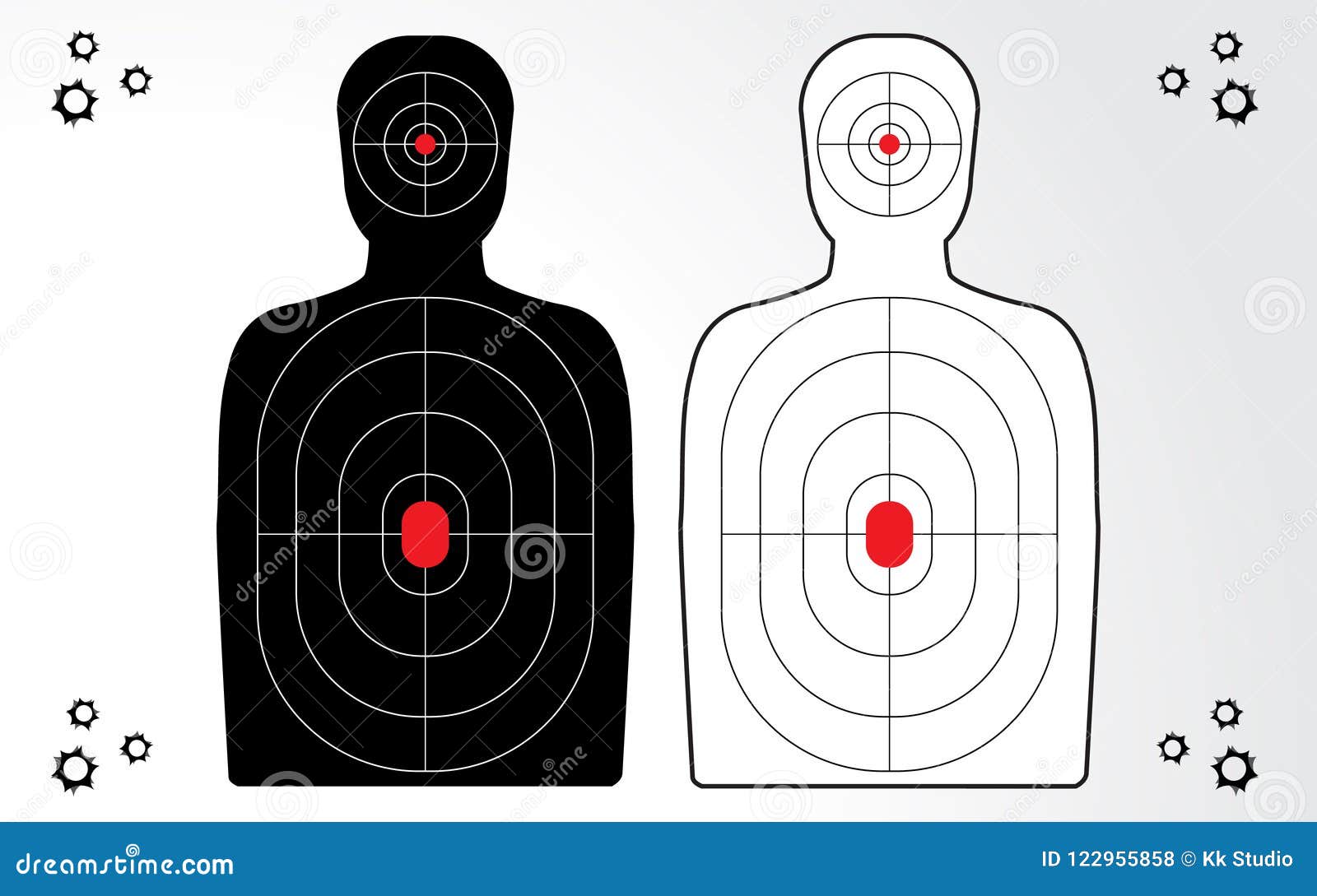 Set of Target, Shooting Range. Stock Vector - Illustration of ...