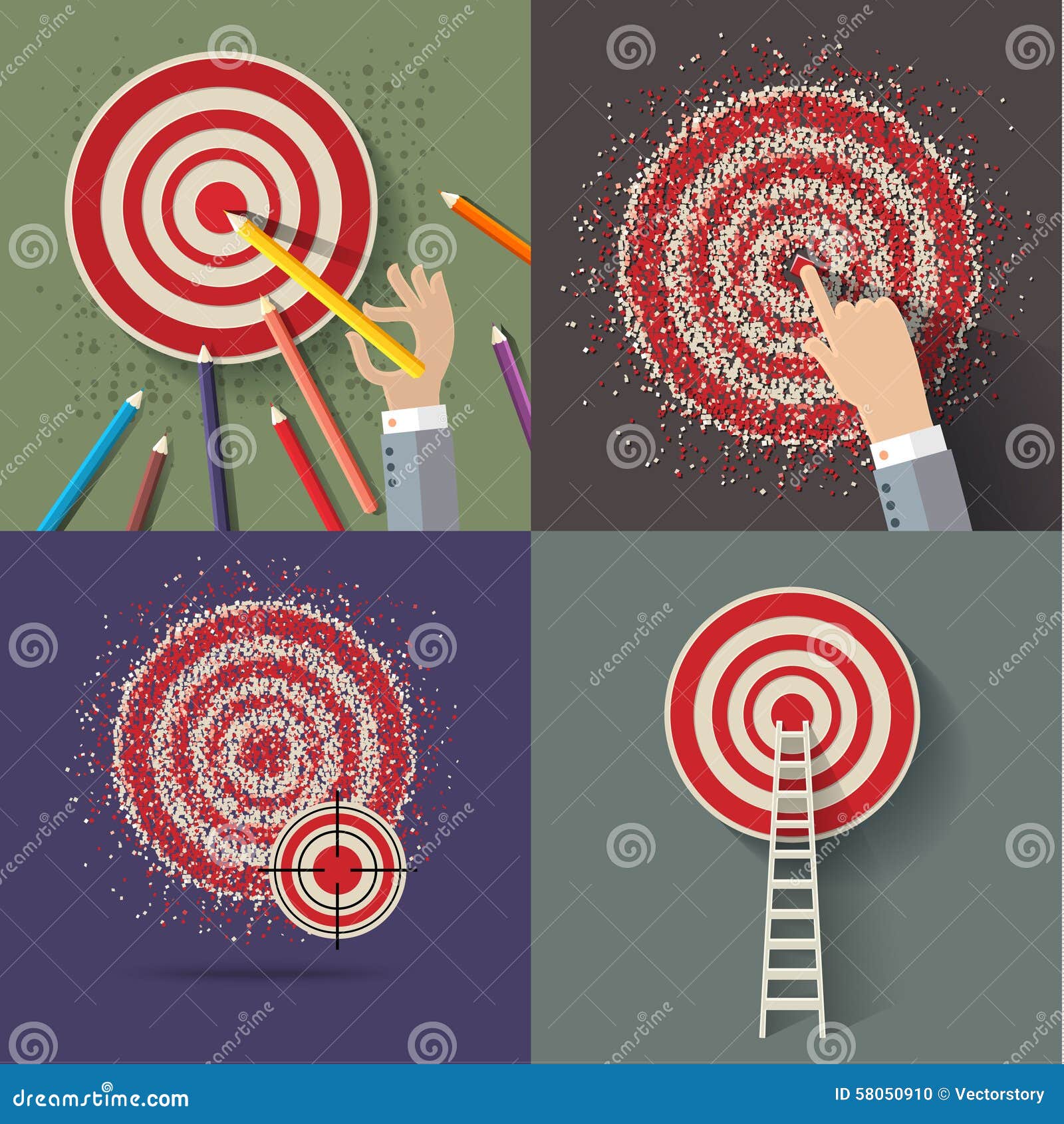 Set of the targets stock vector. Illustration of creative - 58050910