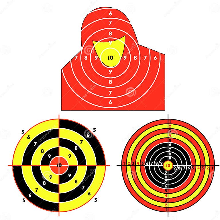 Set Targets for Practical Pistol Shooting Stock Illustration ...