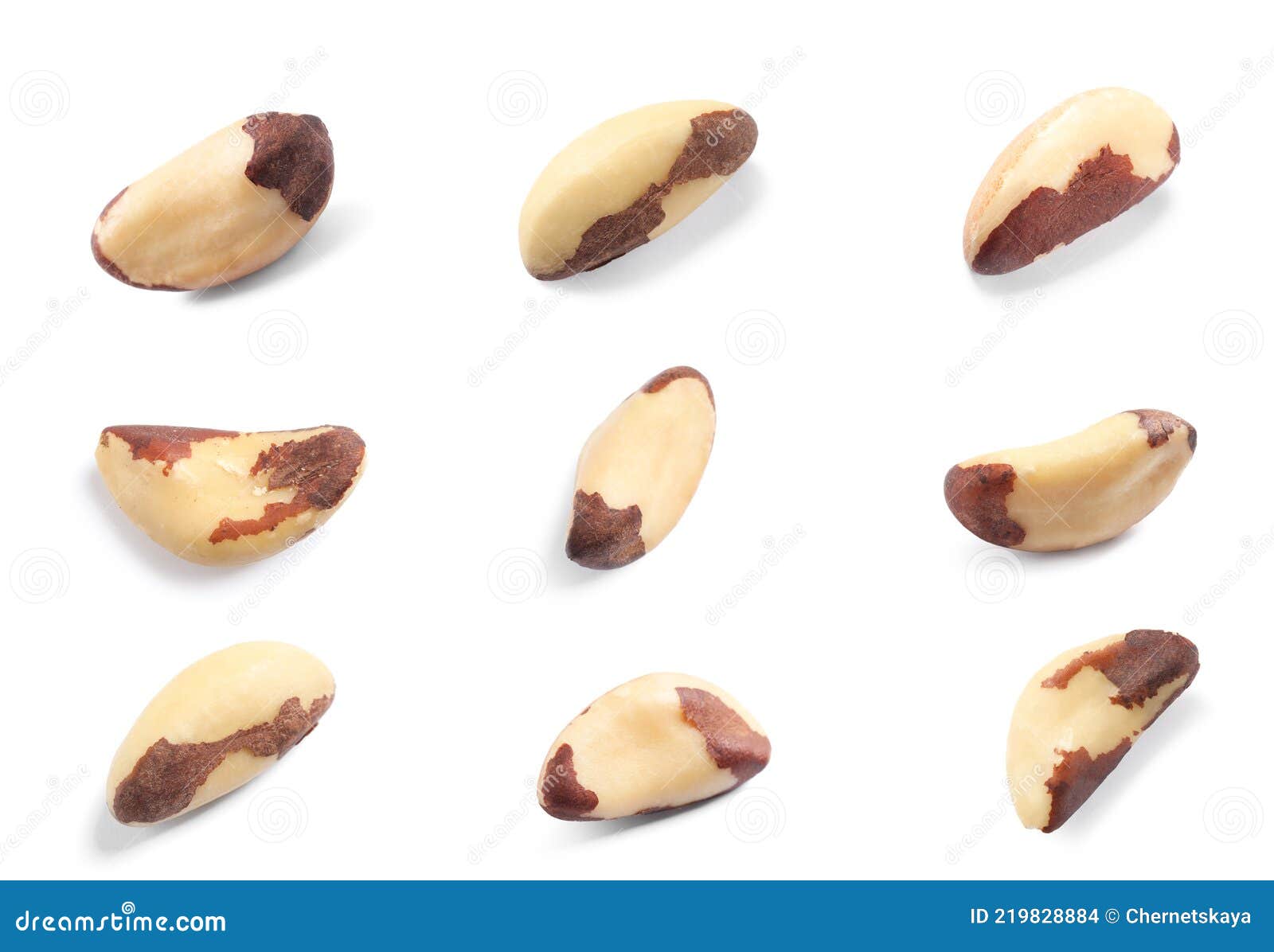 Set with Tasty Brazil Nuts on White Background Stock Photo - Image of ...