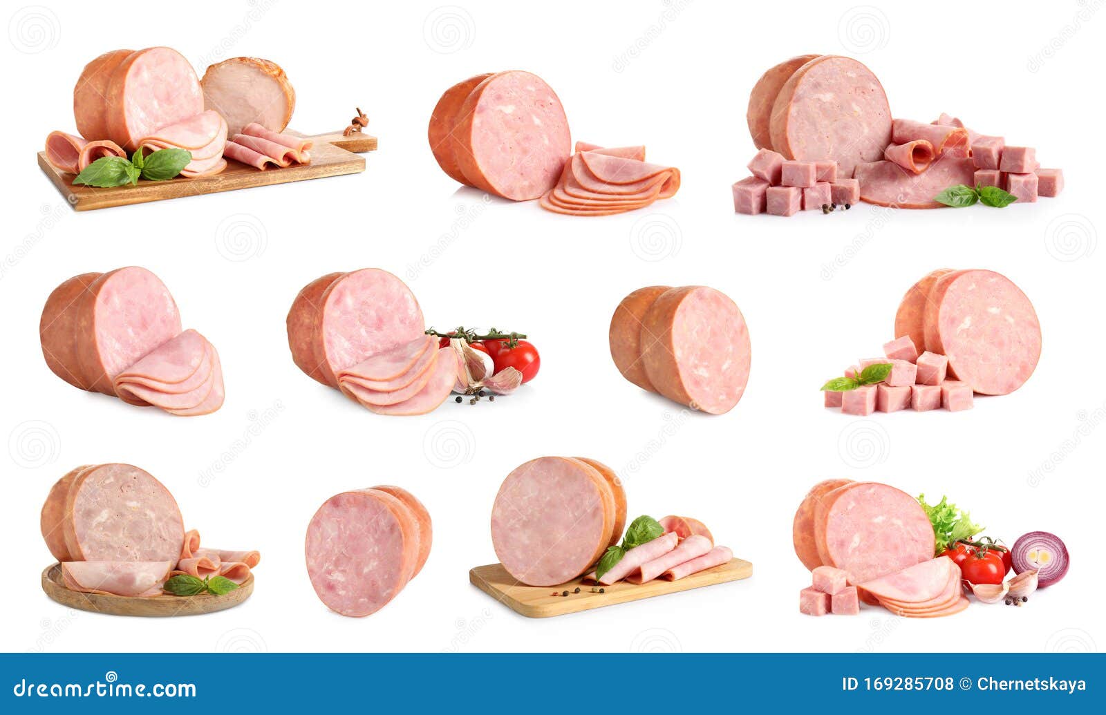 Set of tasty hams stock photo. Image of meat, dinner - 169285708