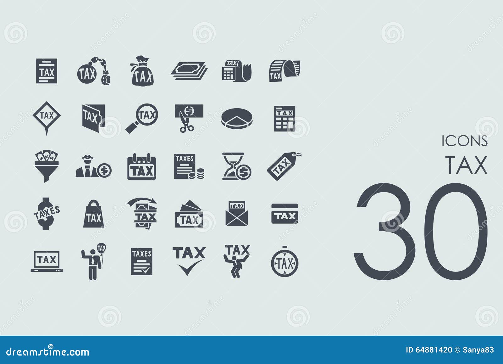 Set of tax icons stock vector. Illustration of financial - 64881420