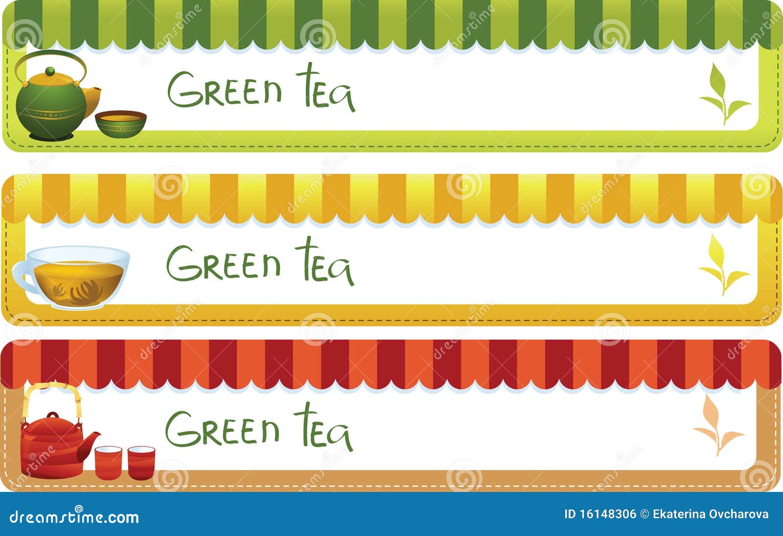Set of tea banners stock illustration. Illustration of frame - 16148306