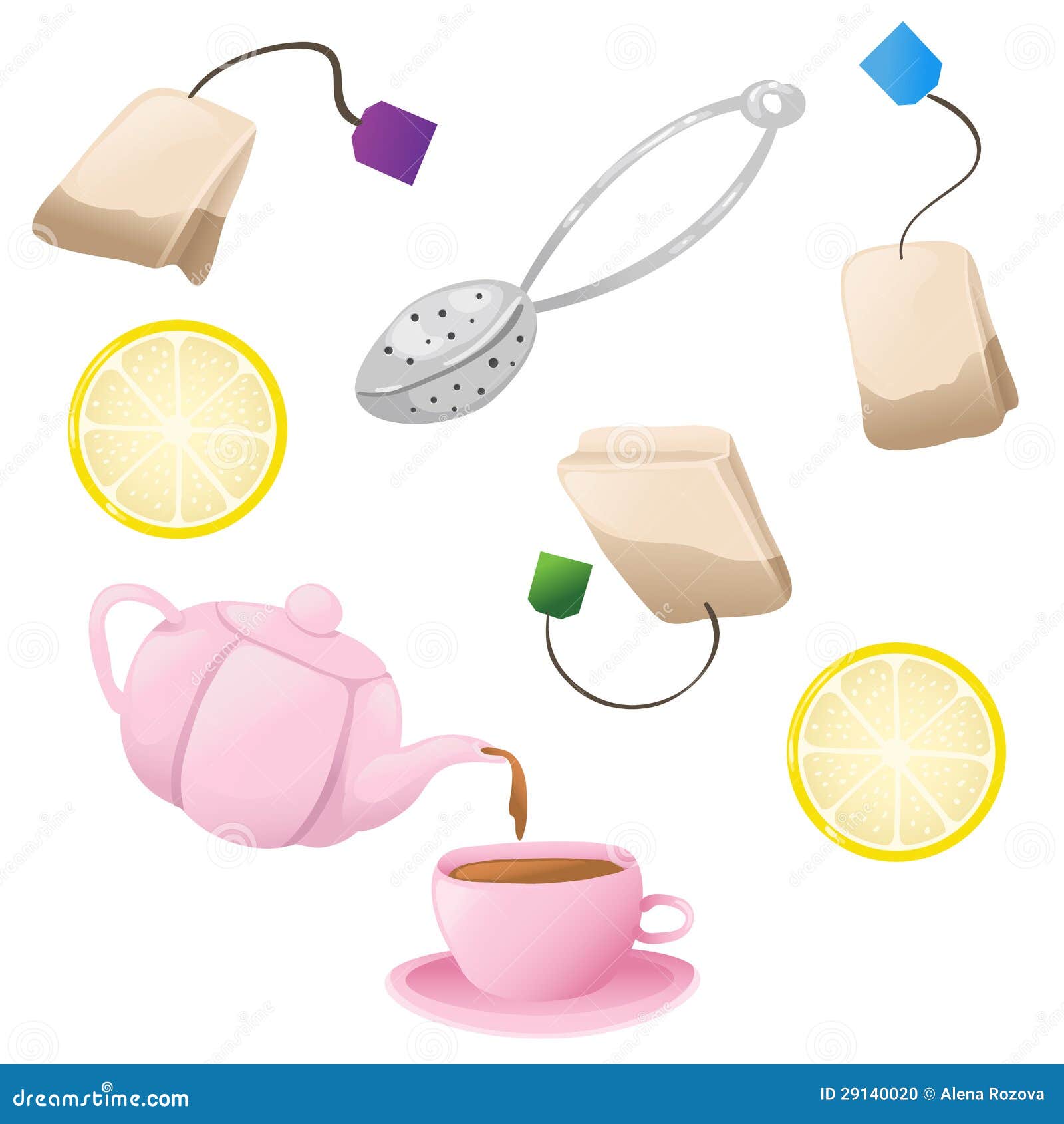Set of tea icons stock vector. Illustration of icon, morning - 29140020