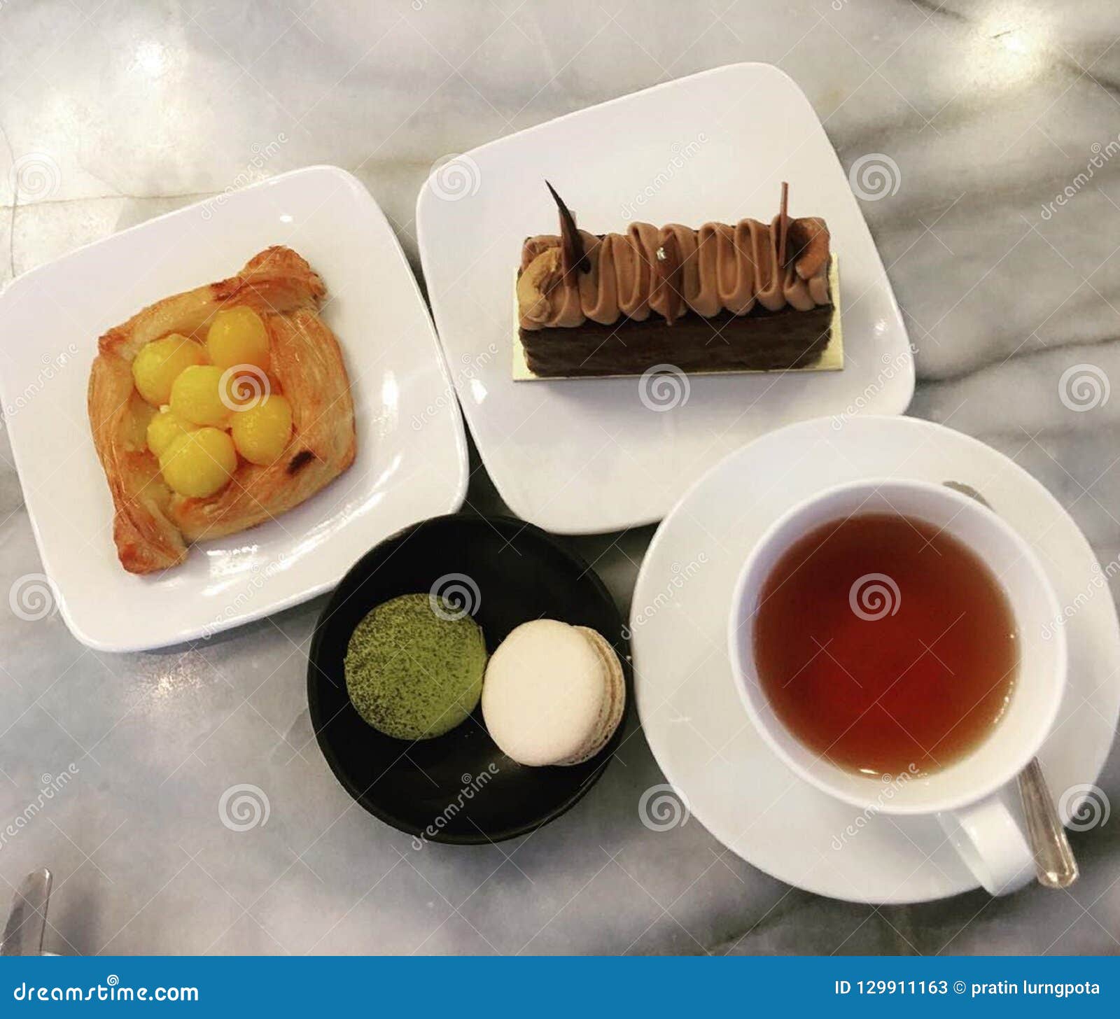 Set tea and sweet stock image. Image of cooky, teasweet - 129911163