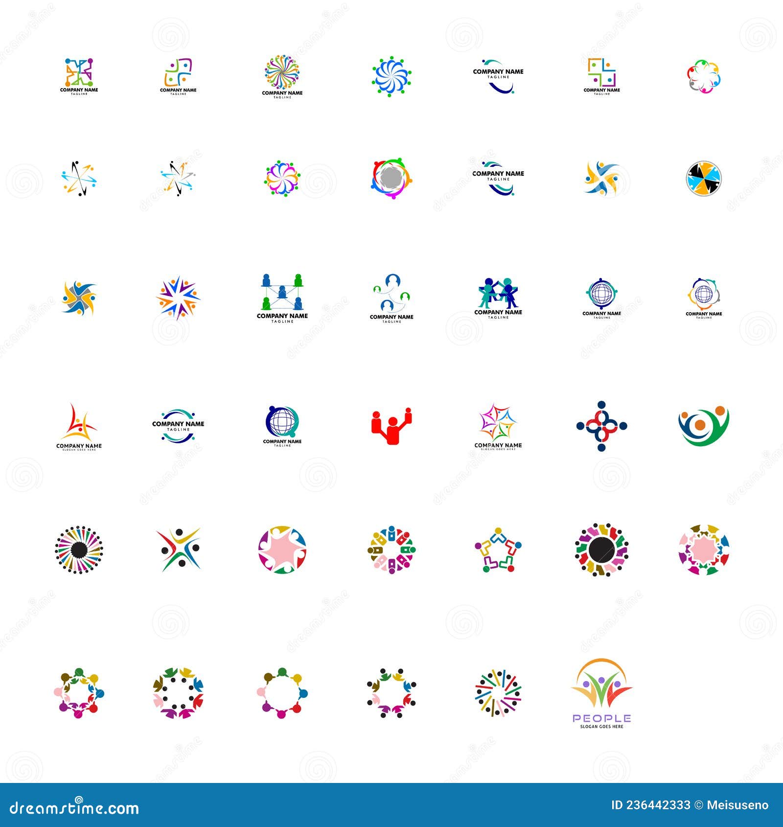 Set of Teamwork Management People Group Logo Stock Vector ...