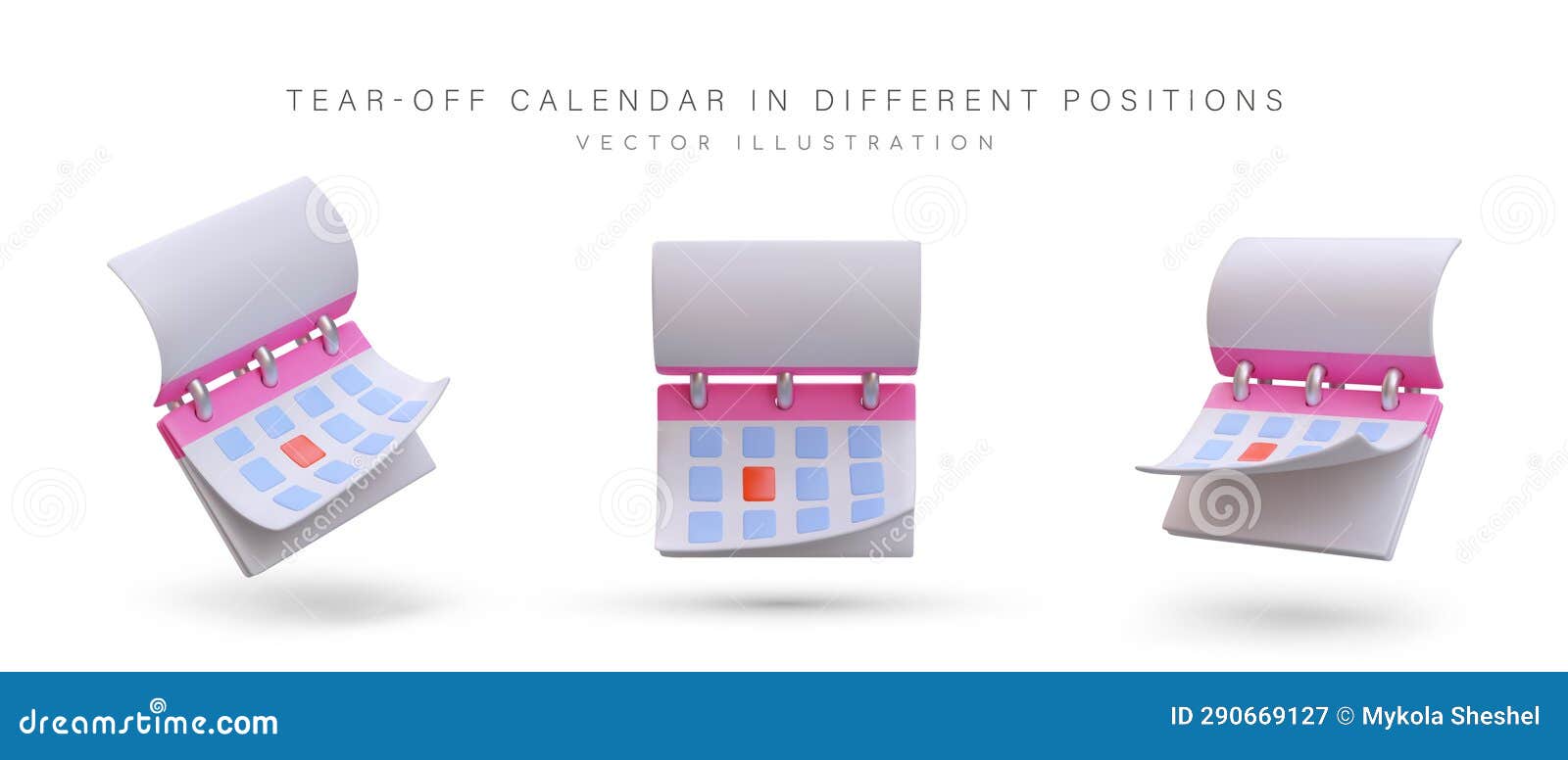 Set of Tear Off Calendars. Paper Planner. Reminders about Important ...