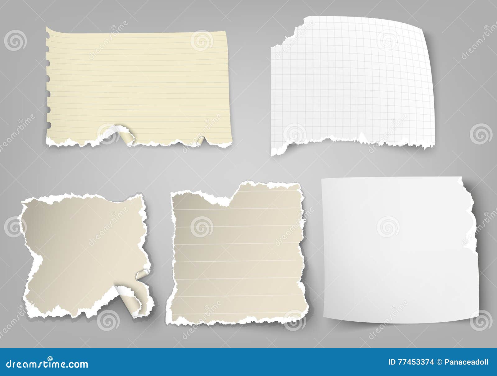 Set of Tear-off Paper with Ragged Edges Stock Vector - Illustration of ...