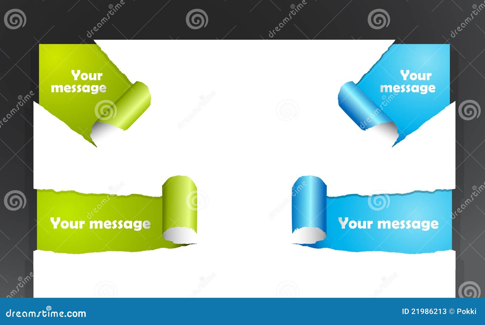 Set of teared paper stock vector. Illustration of blue - 21986213