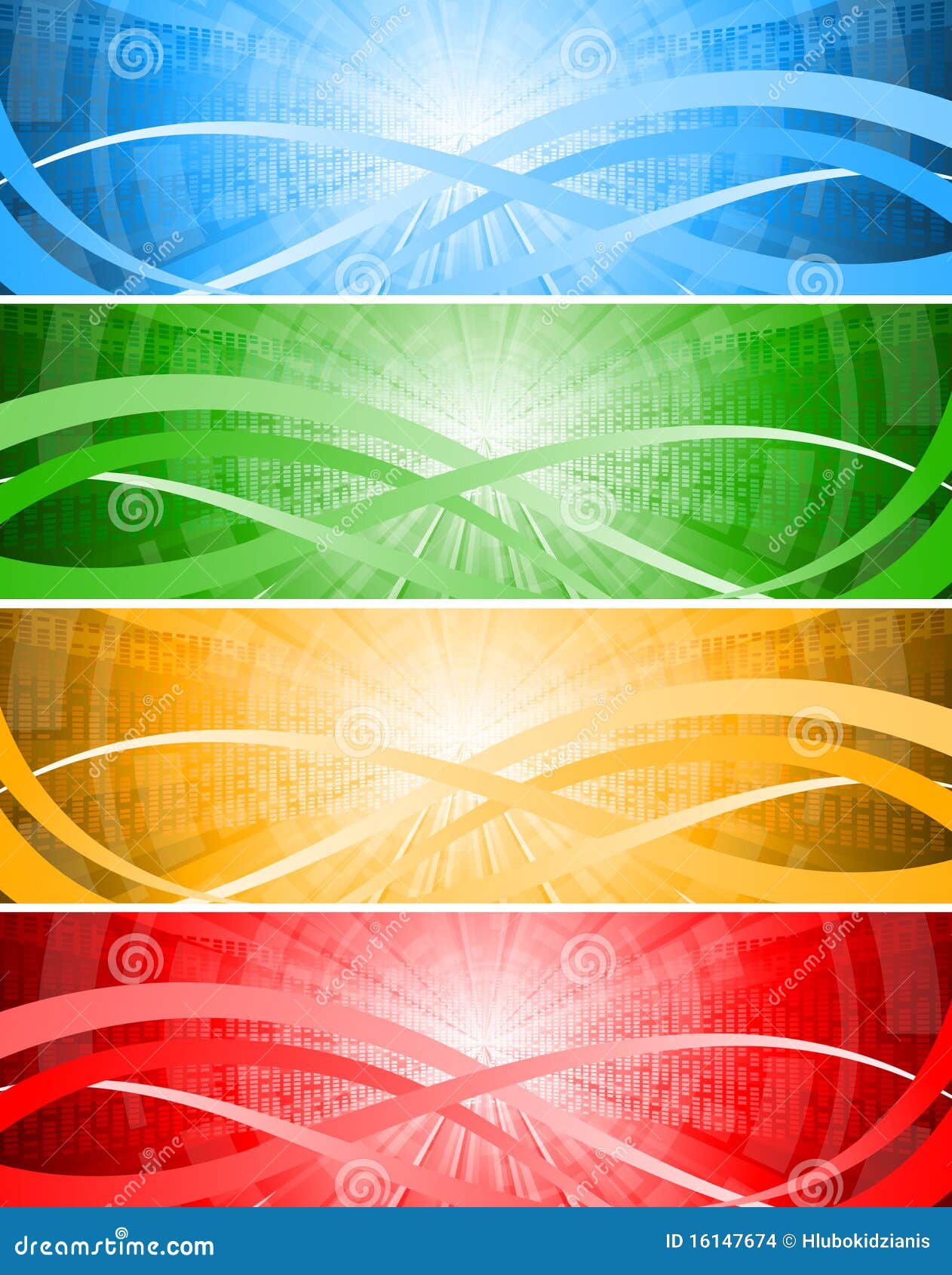 Set tech banners stock vector. Illustration of template - 16147674