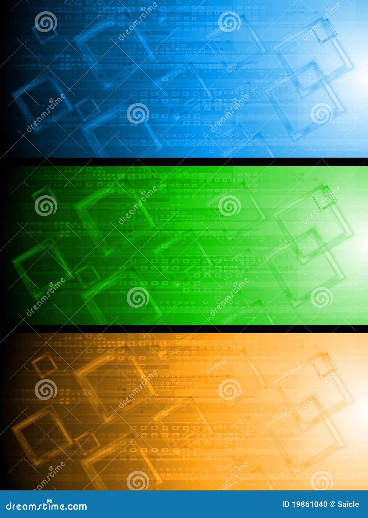 Set of technical banners stock vector. Illustration of orange - 19861040