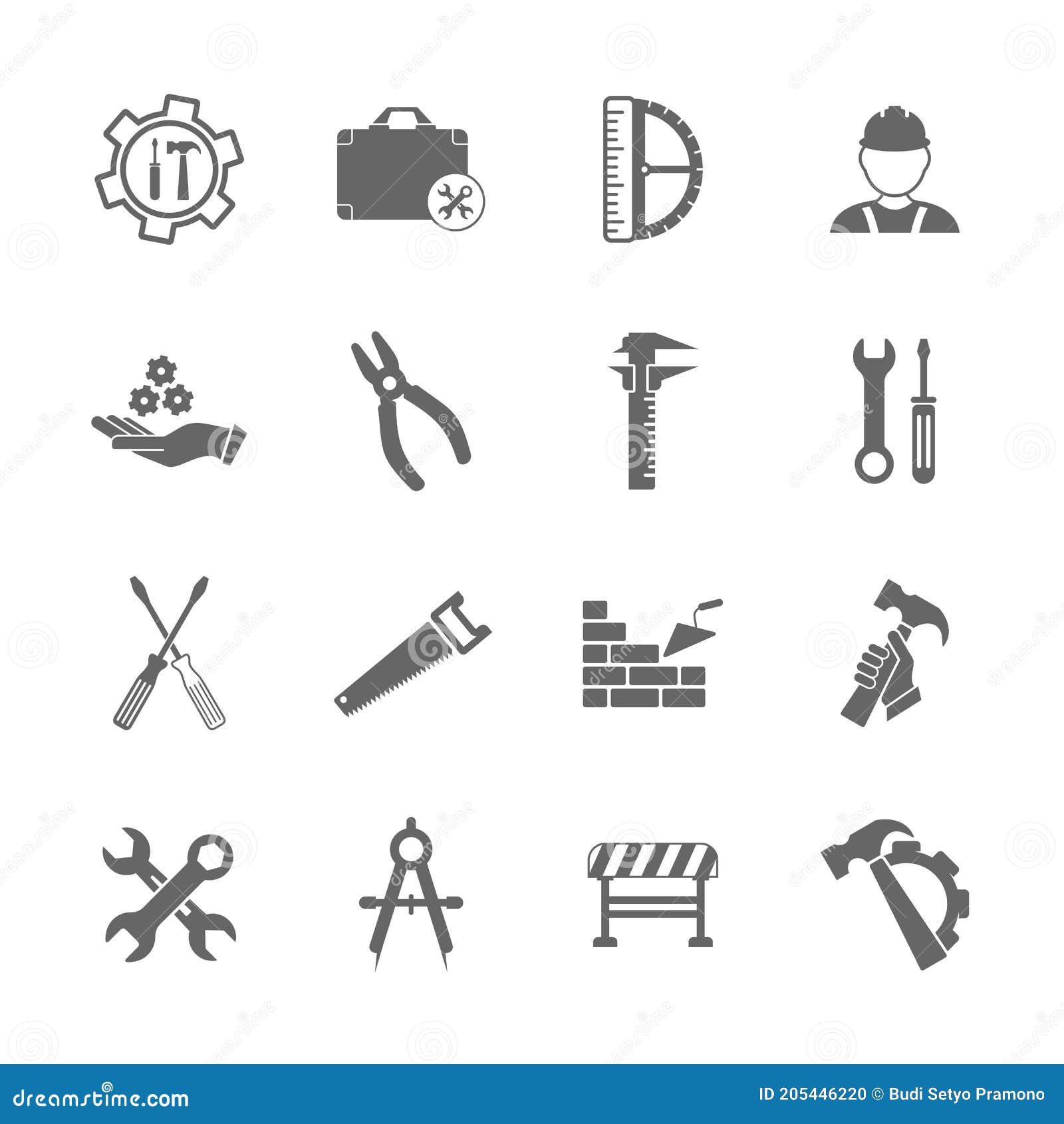 Set of Technical Icon Vector, Engineering Simple Icon Template ...