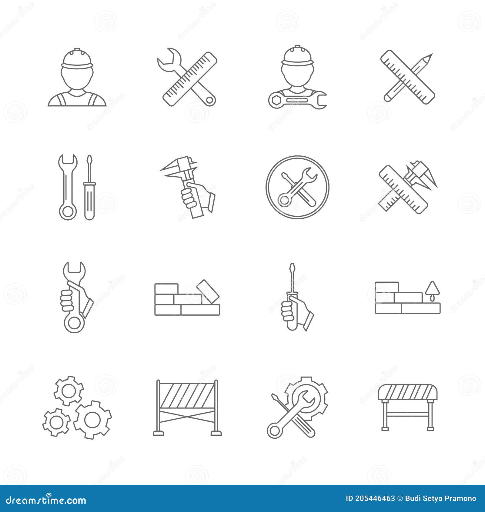 Set of Technical Icon Vector, Engineering Simple Icon Template ...
