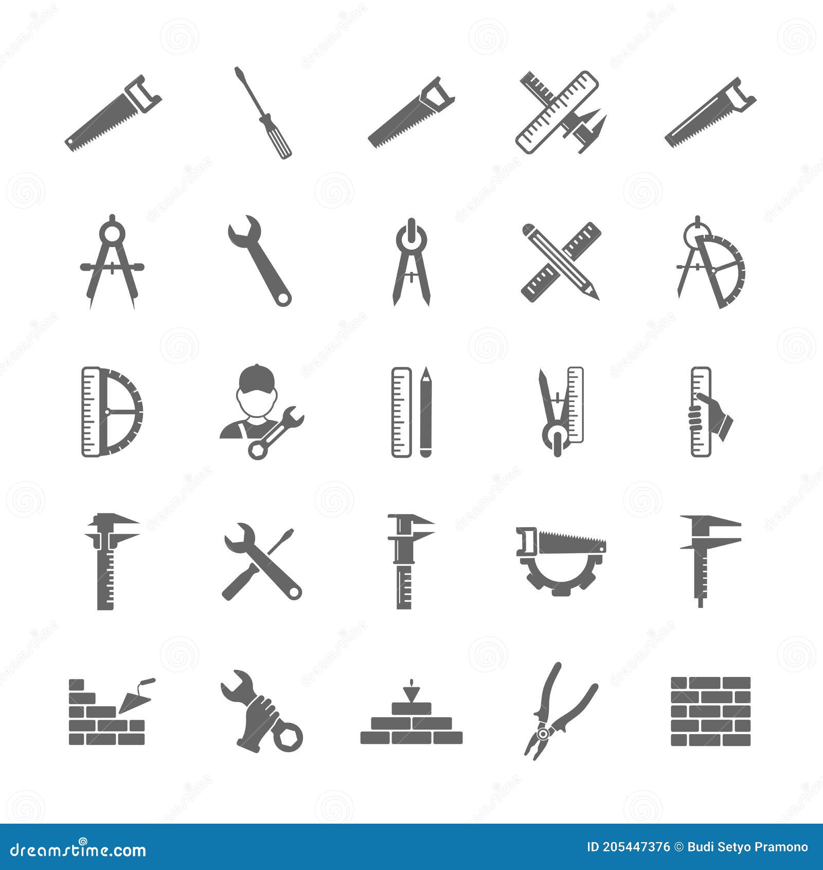 Set of Technical Icon Vector, Engineering Simple Icon Template ...