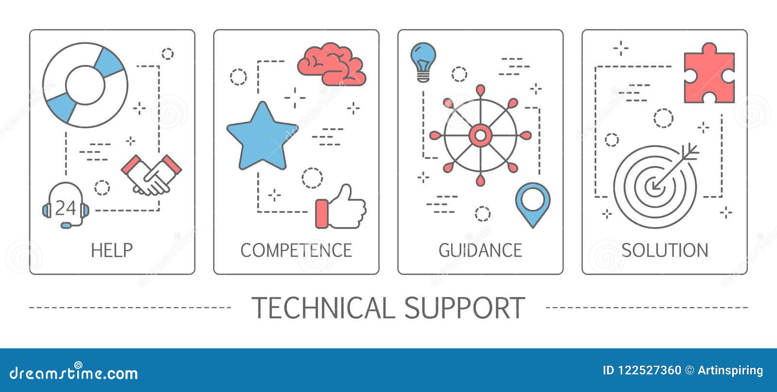 Set of Technical Support Vertical Banners Stock Vector - Illustration ...