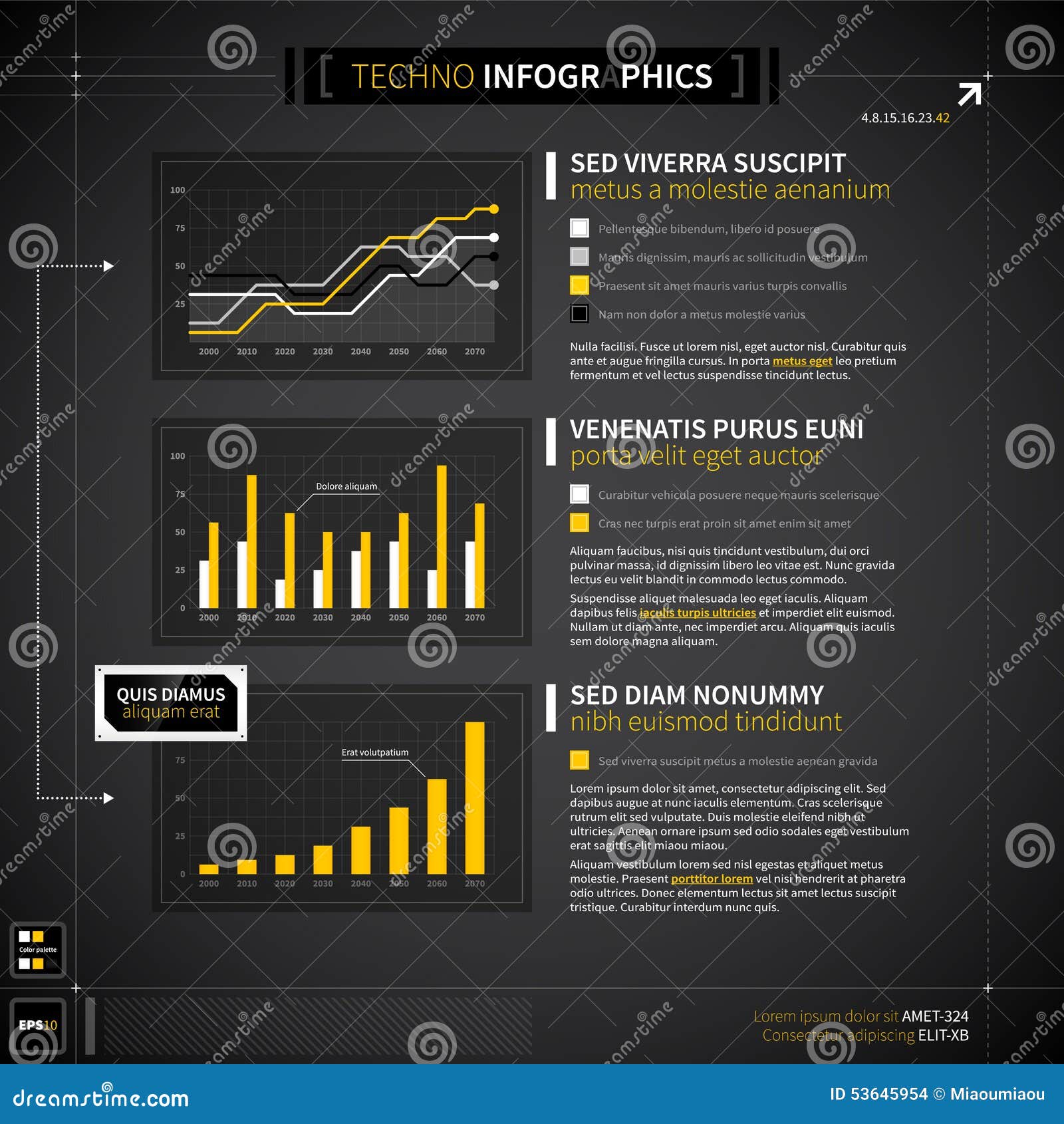 Set of Techno Elements for Infographic Design. Stock Vector ...
