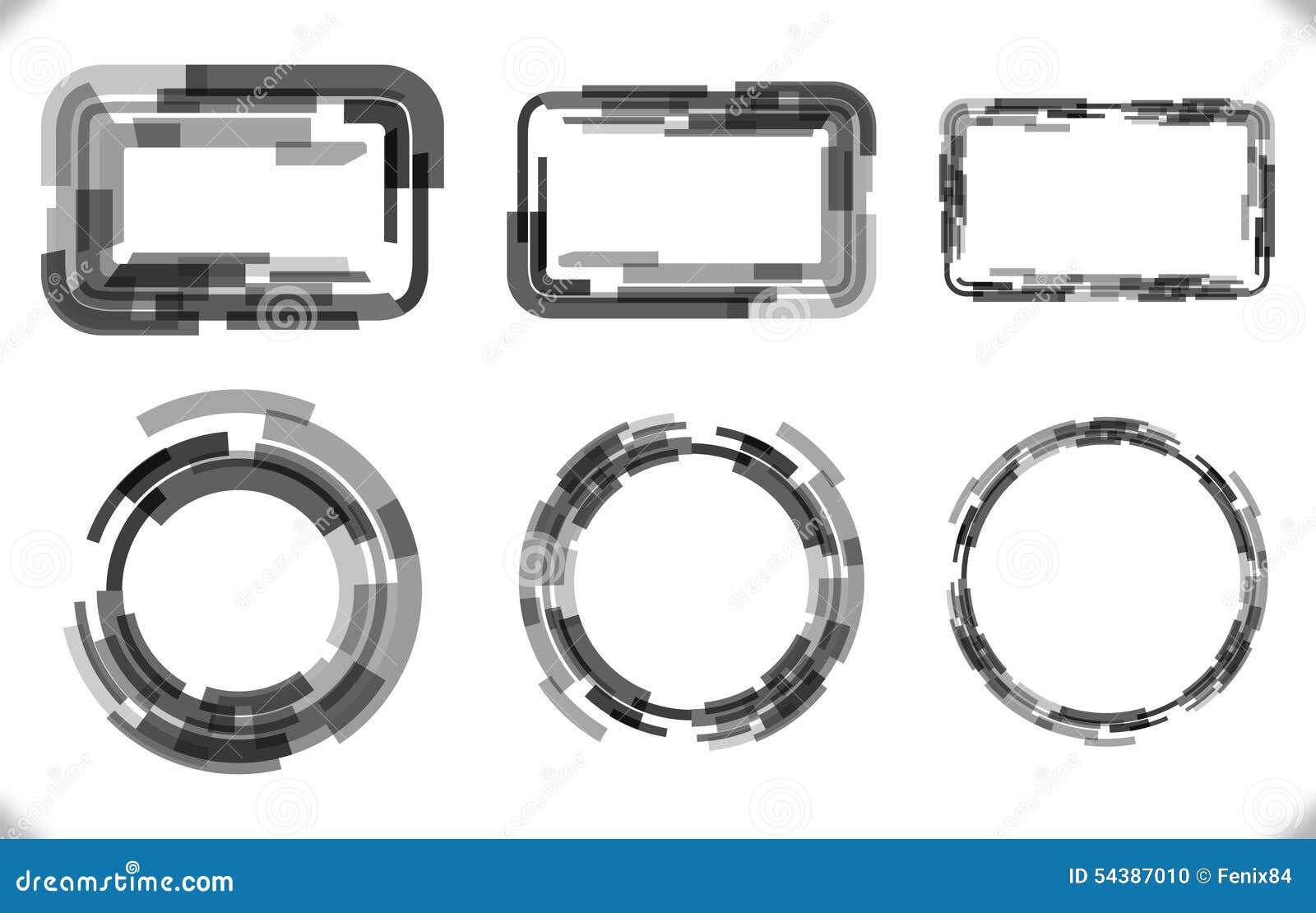 Set Of Techno - Frames With Different Thickness For Futuristic Design ...