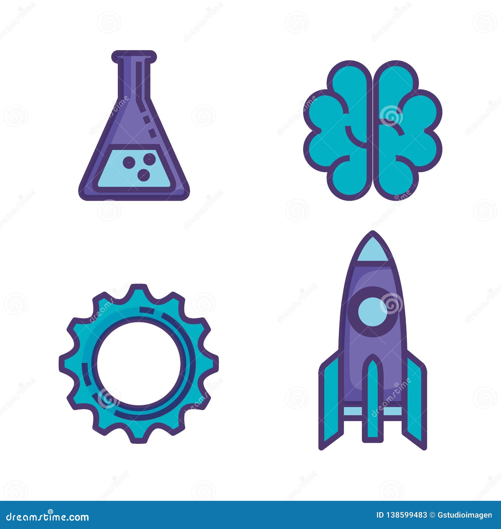 Set of Technological Innovation Icons Stock Vector - Illustration of ...