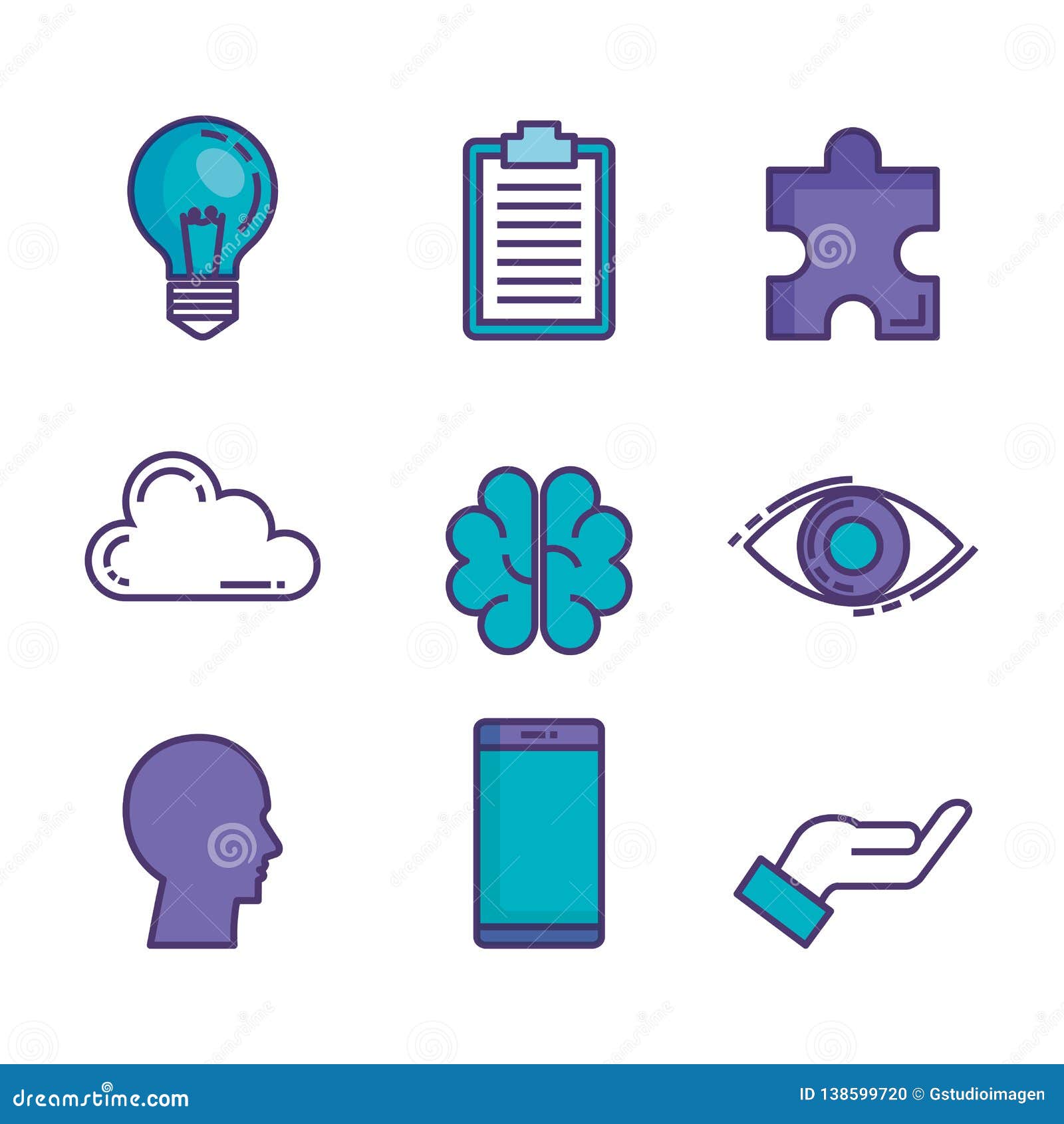 Set of Technological Innovation Icons Stock Vector - Illustration of ...