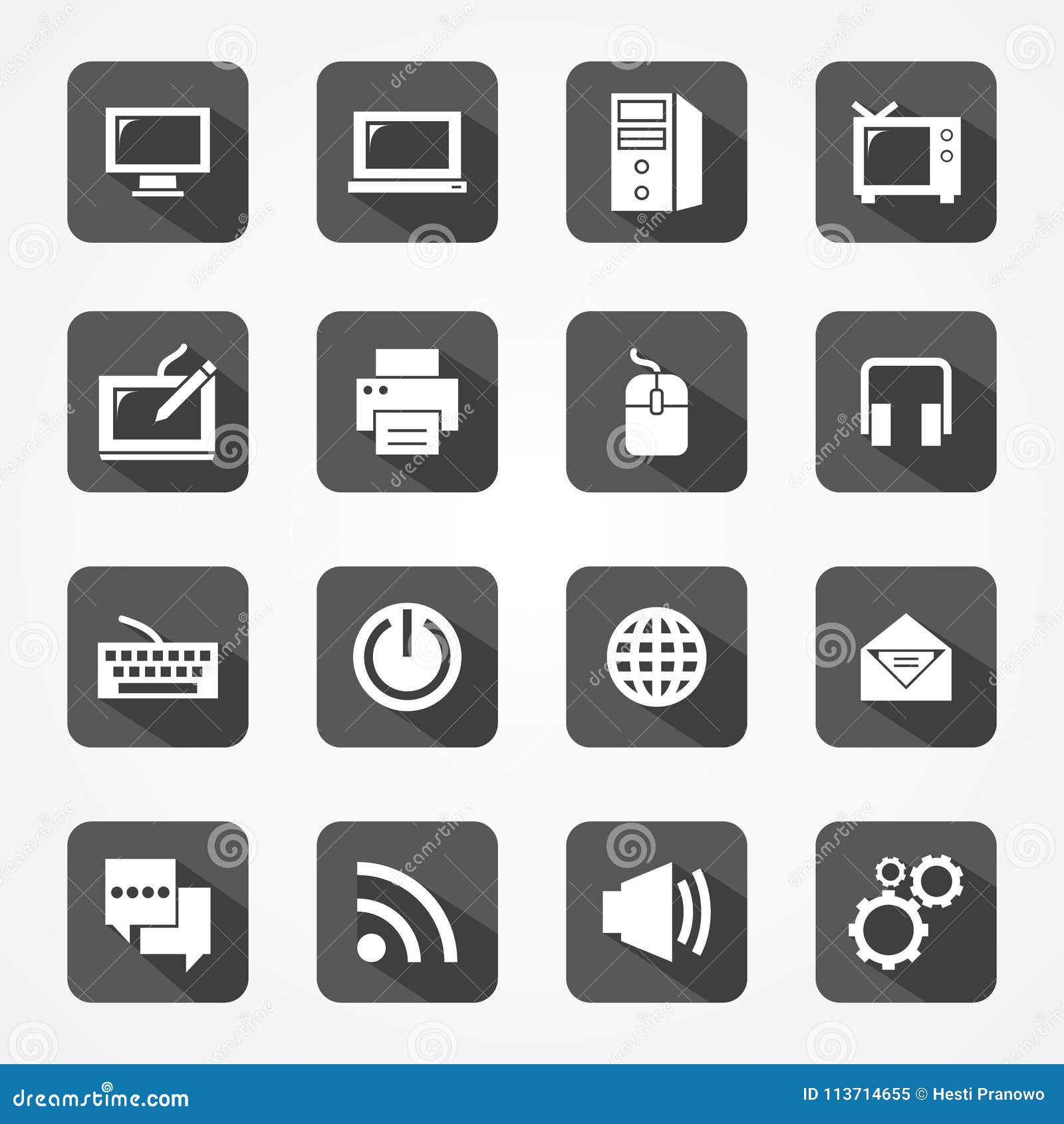 Set Technology App Mobile and Computer Icon Stock Vector - Illustration ...