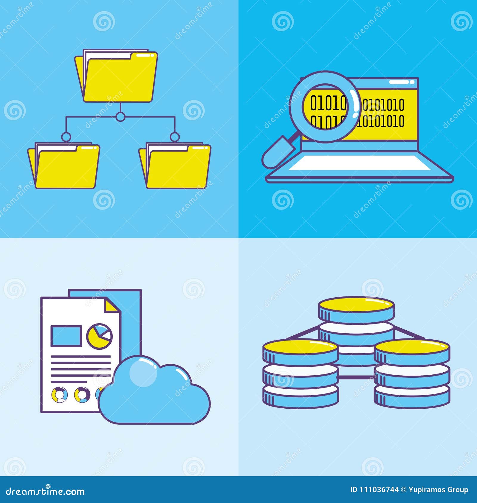 Set Technology Data Center Connection Stock Vector - Illustration of network, computing: 111036744