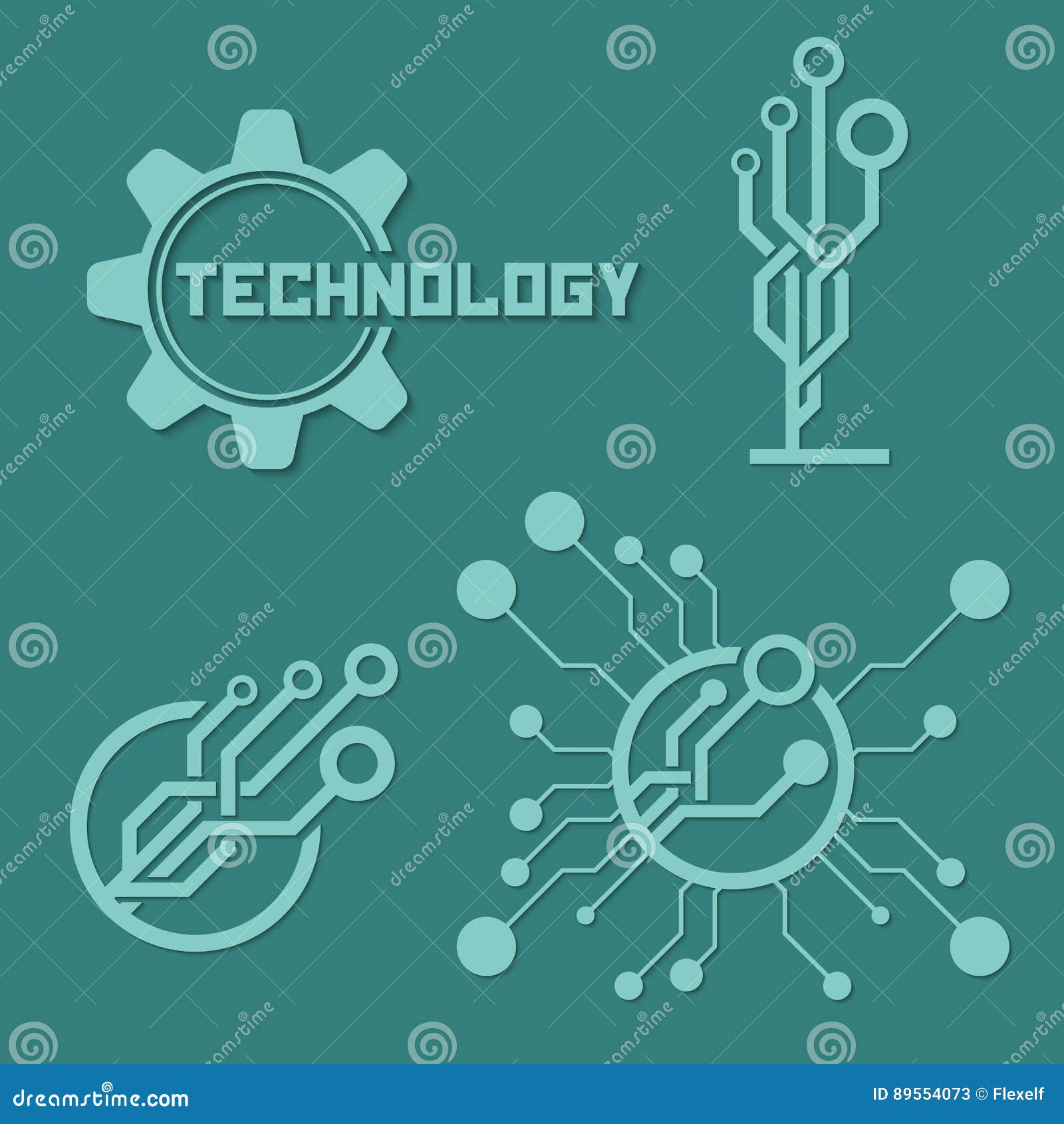 Set of Technology Elements. Stock Vector - Illustration of complexity ...