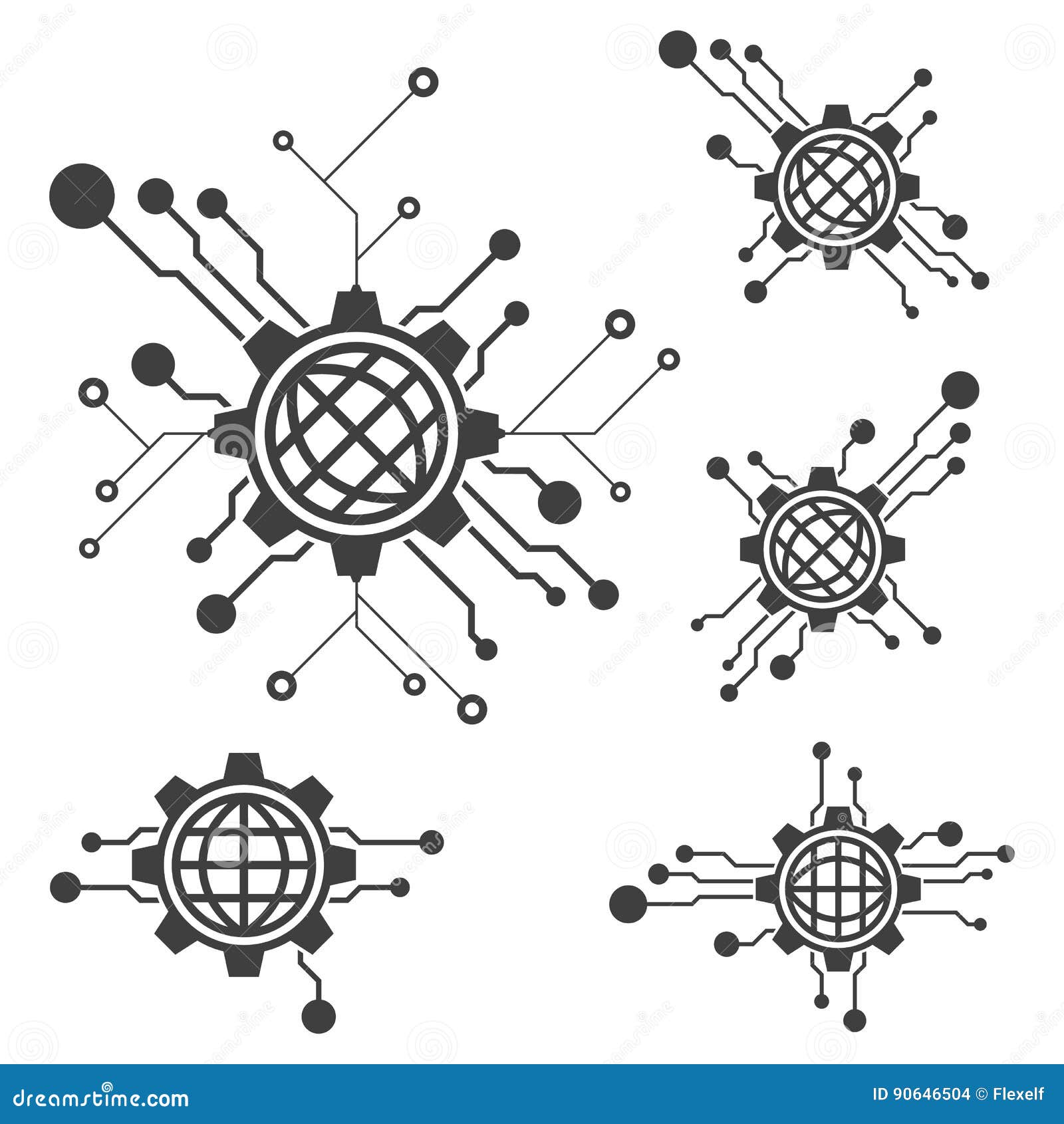 Set of Technology Elements. Stock Vector - Illustration of elements ...