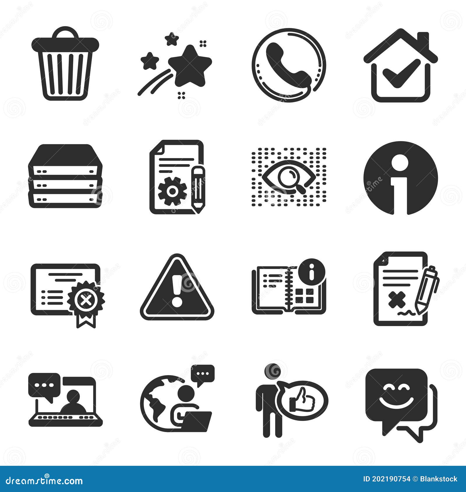 Set of Technology Icons, Such As Artificial Intelligence, Smile Face ...
