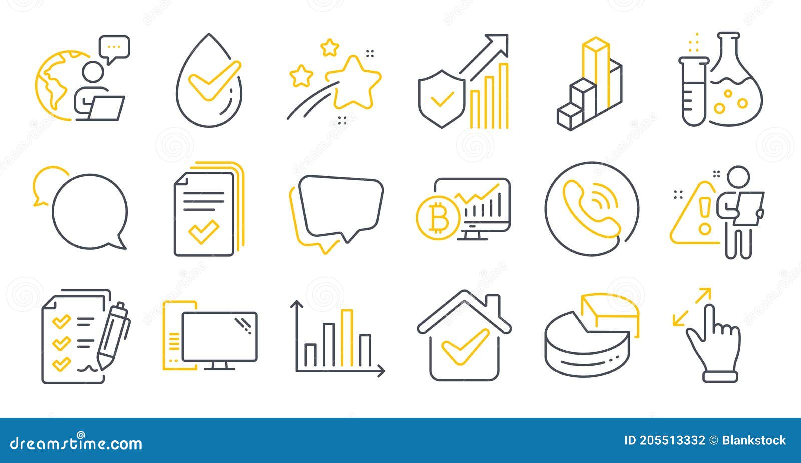 Set of Technology Icons, Such As Computer, Pie Chart, 3d Chart Symbols ...