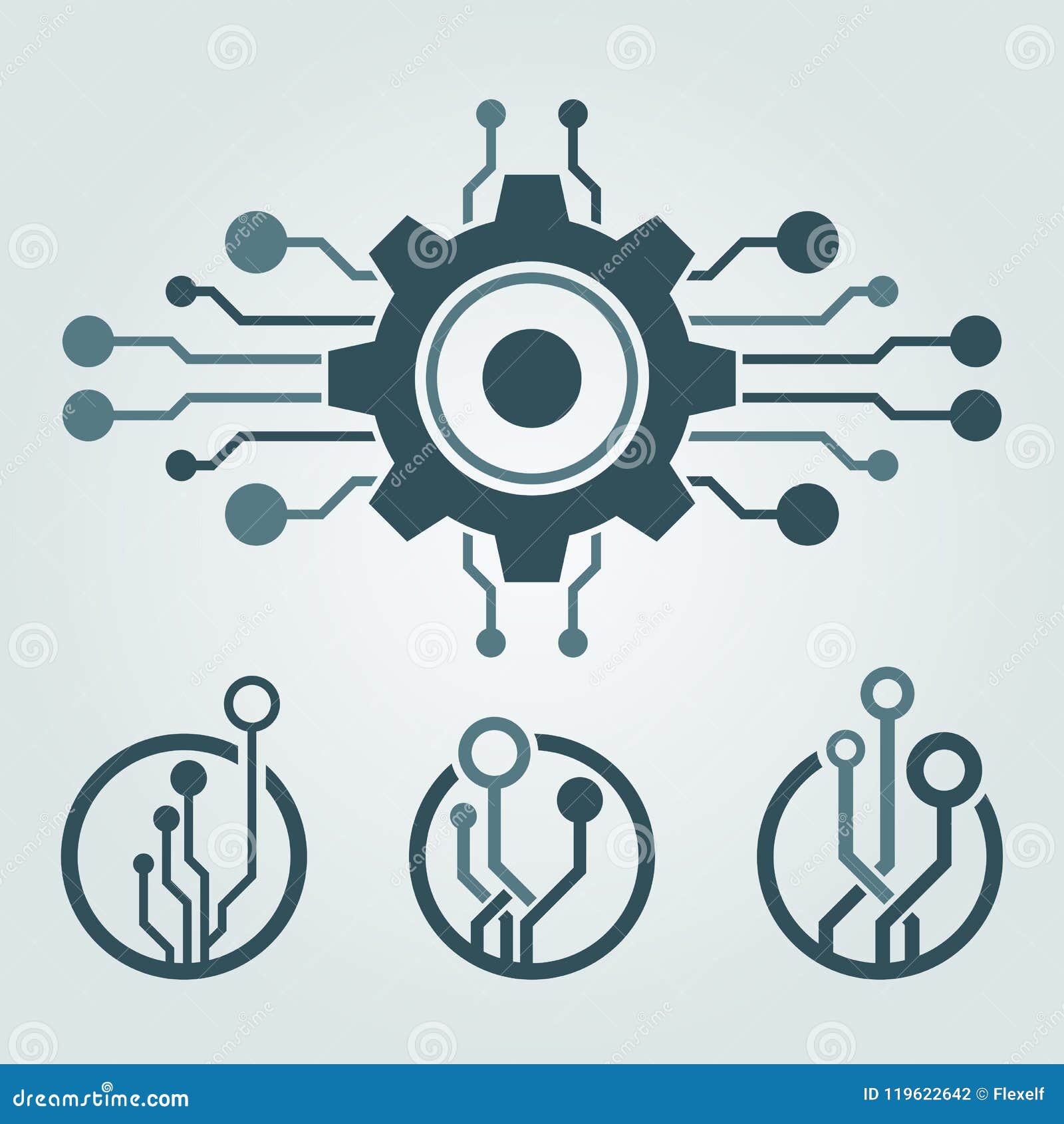 Set of Technology Logo Design. Global Communication Stock Vector ...