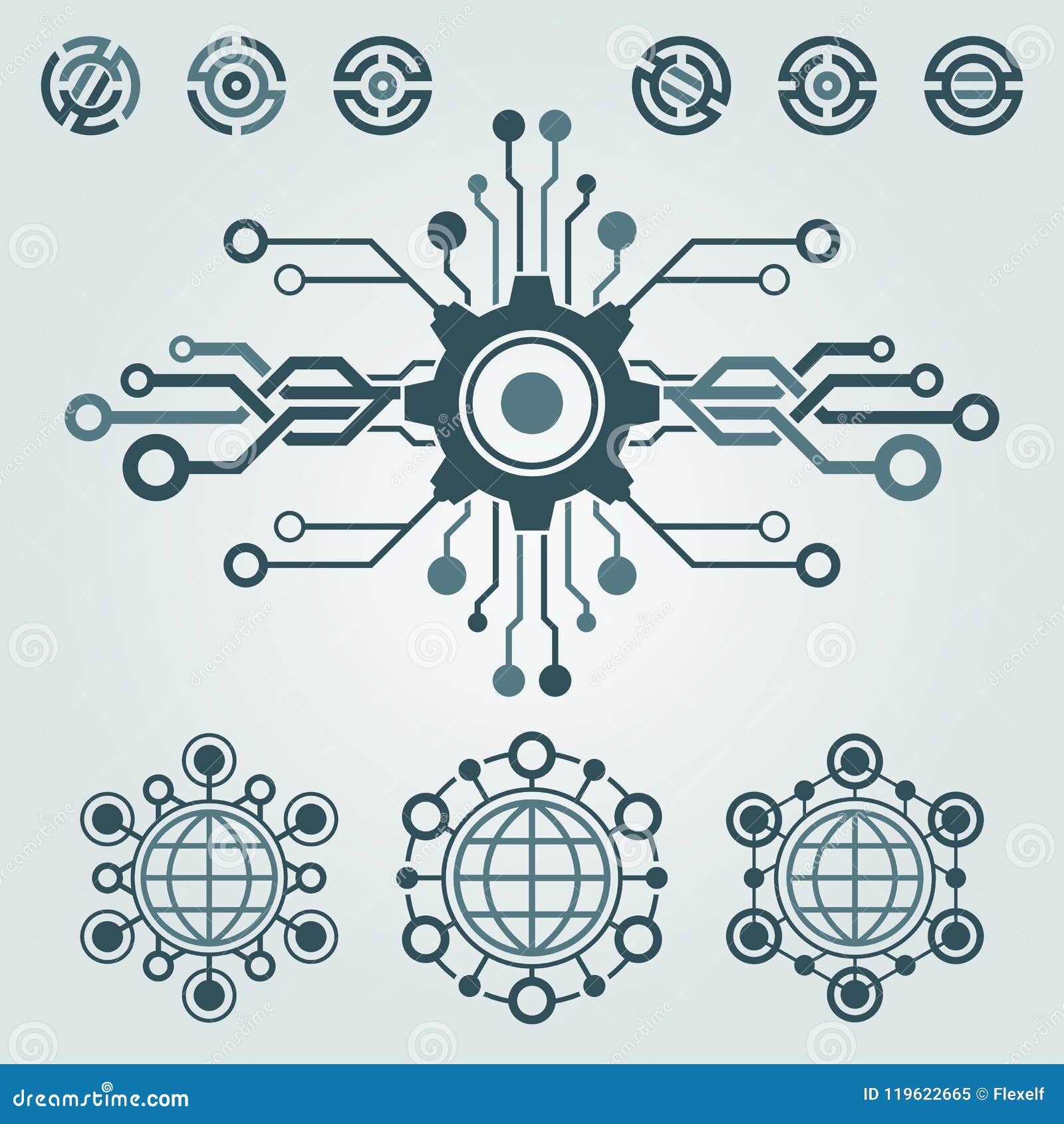 Set of Technology Logo Design. Global Communication Stock Vector ...