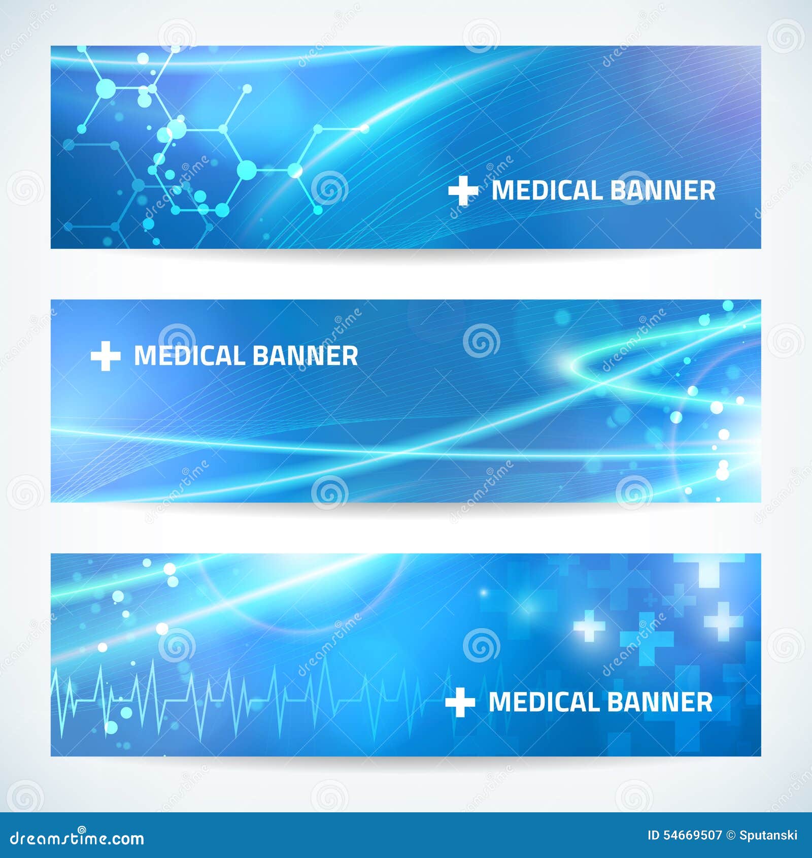 Set Technology Medical Banner Background for Web or Print Stock Vector ...