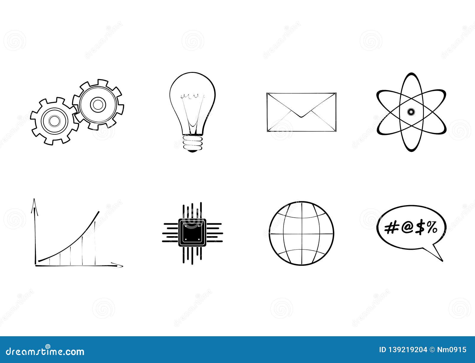 Set of Technology and Science Signs Stock Vector - Illustration of ...